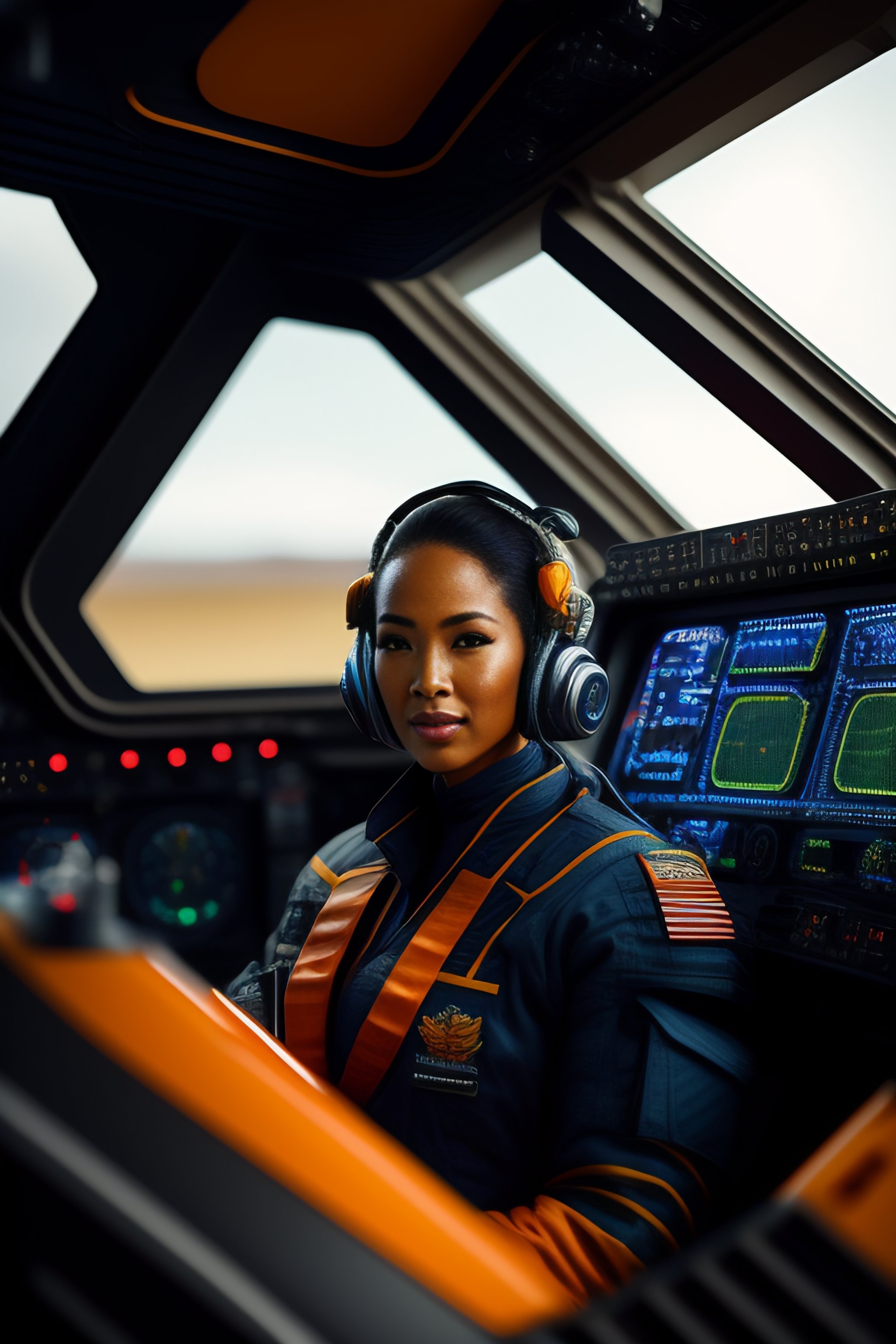 Lexica - A cyborg pilot and a detailed maximalist interior cockpit ...