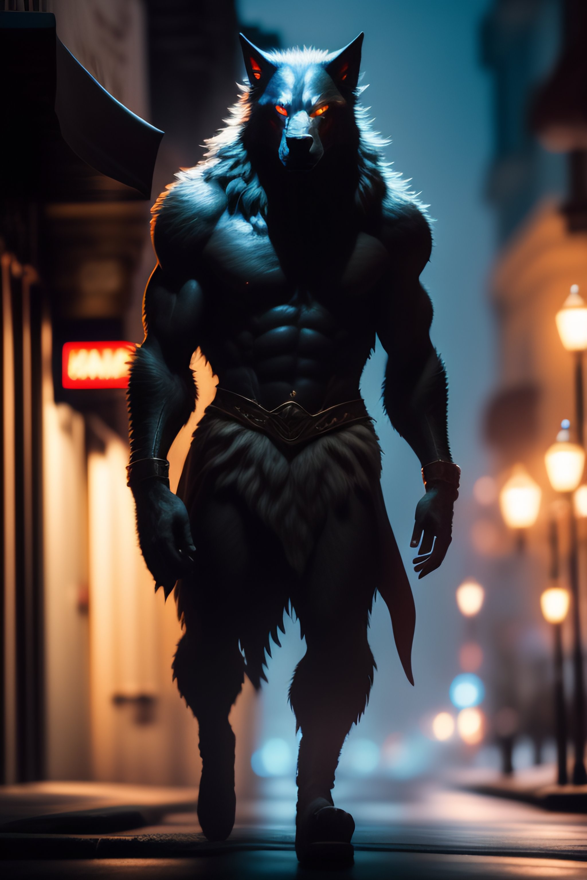 Lexica - A Werewolf walking through the Brazilians Streets, shot body ...