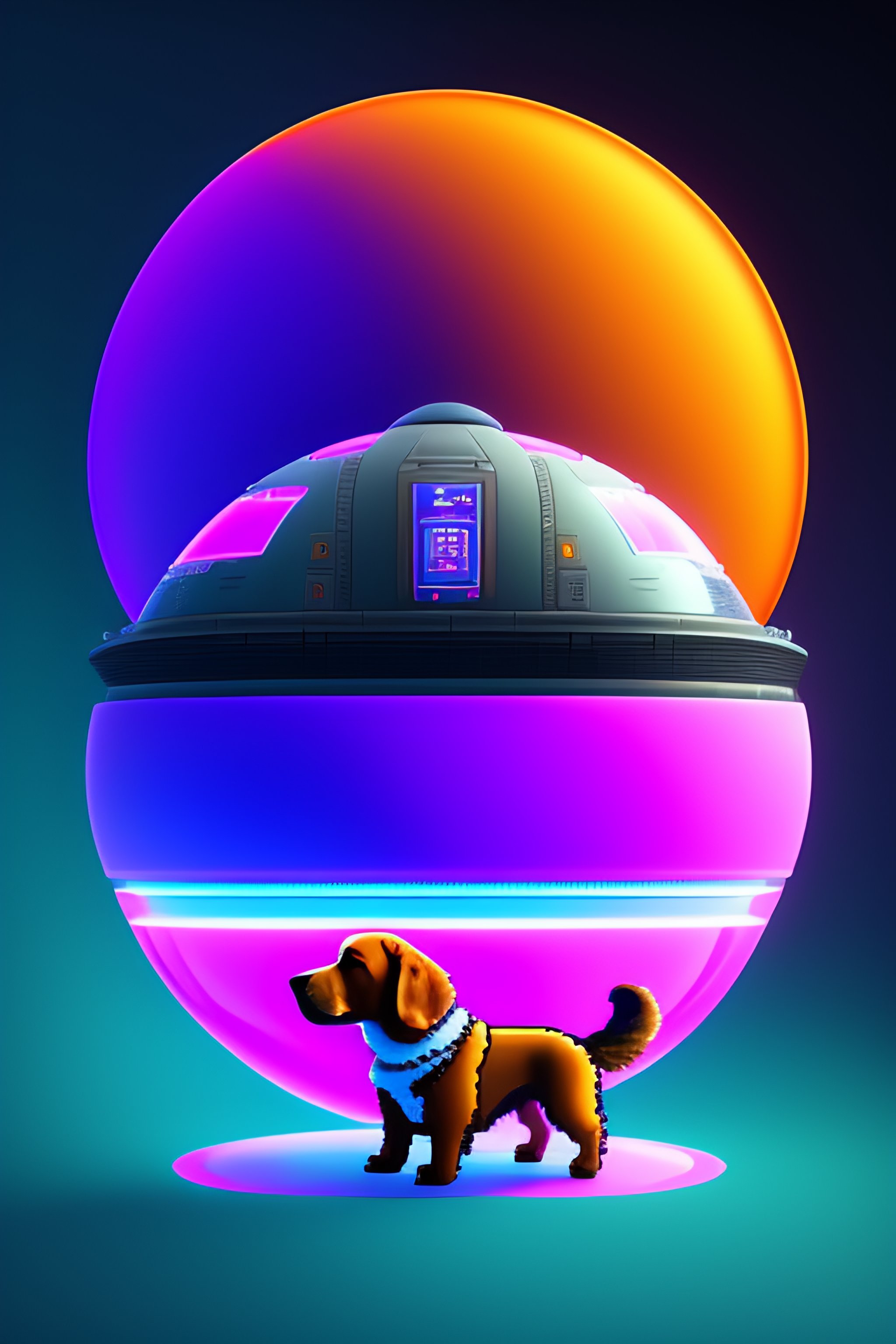 Lexica - Dog in the spaceship, sprite, pixel-art, top-down view, game style