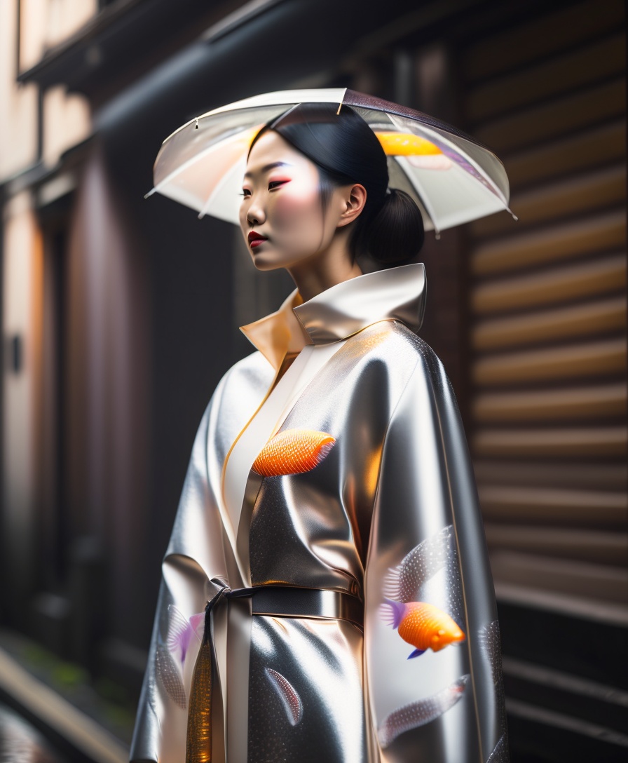 Lexica - Futuristic and minimal kimono style rain coat for women, semi ...