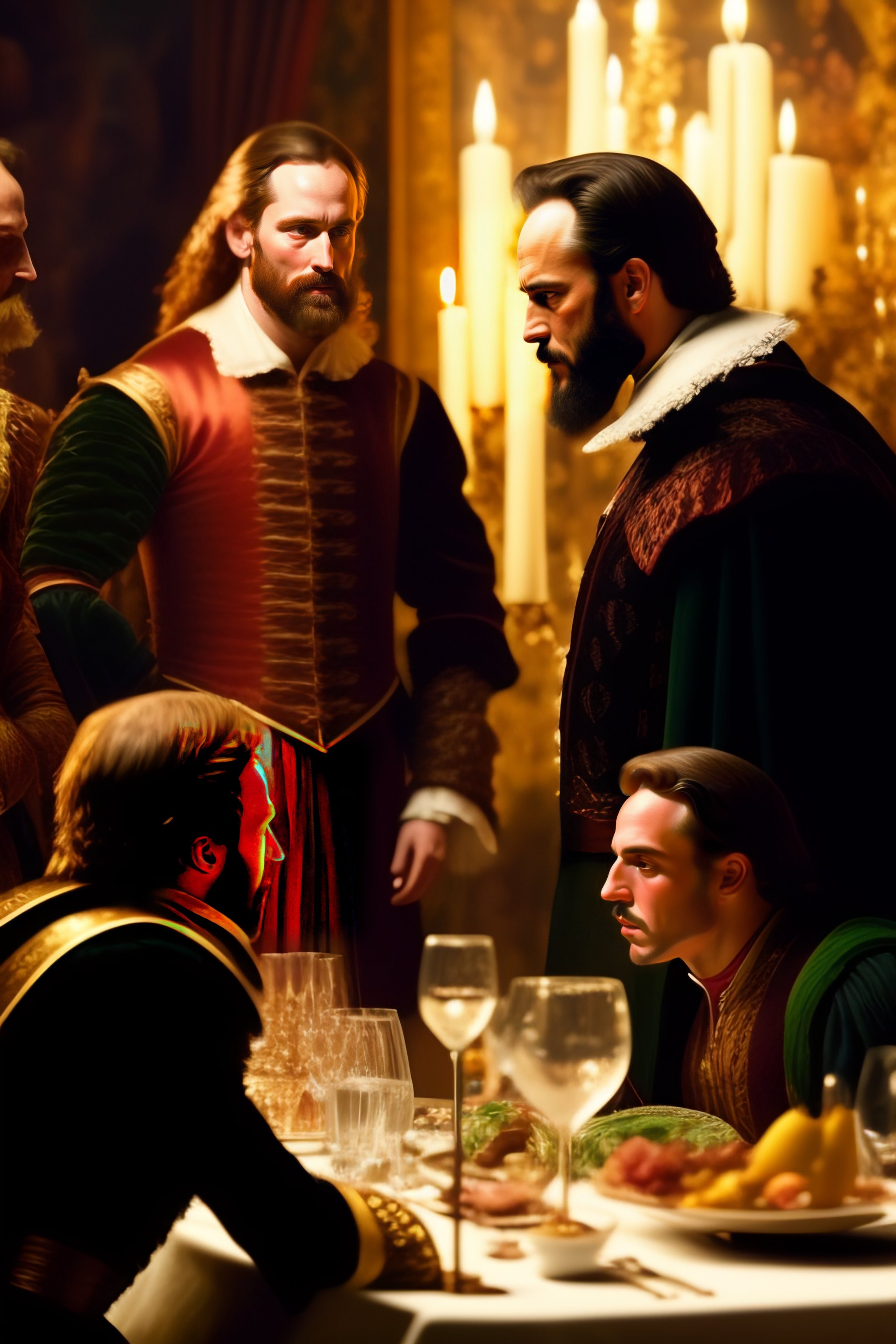Lexica - Shakespeare’s characters arguing and fighting at a dinner ...