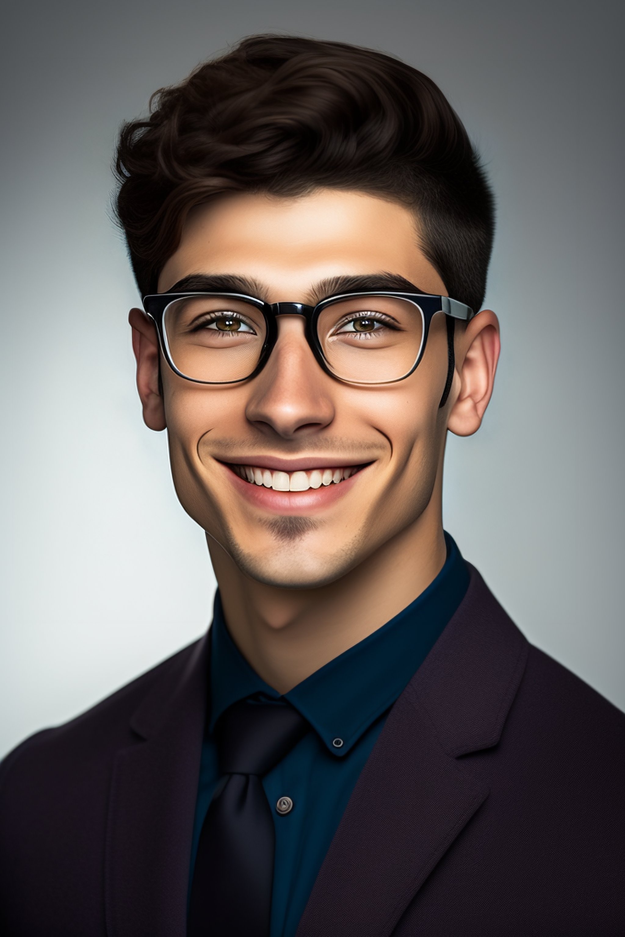 Lexica - A close up of a person wearing glasses, jewish young man with ...