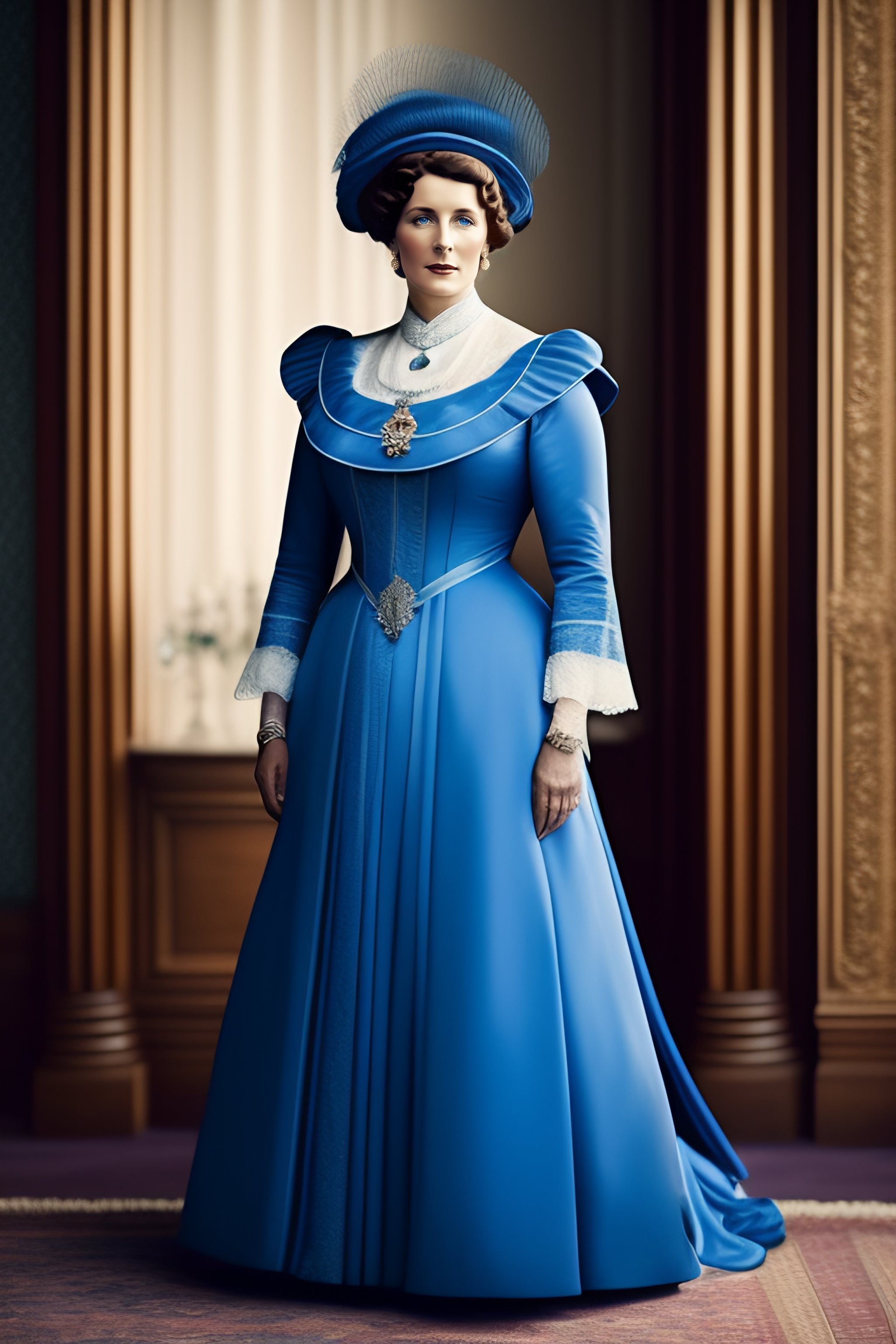 Lexica - Picture of an edwardian duchess wearing blue edwardian dress