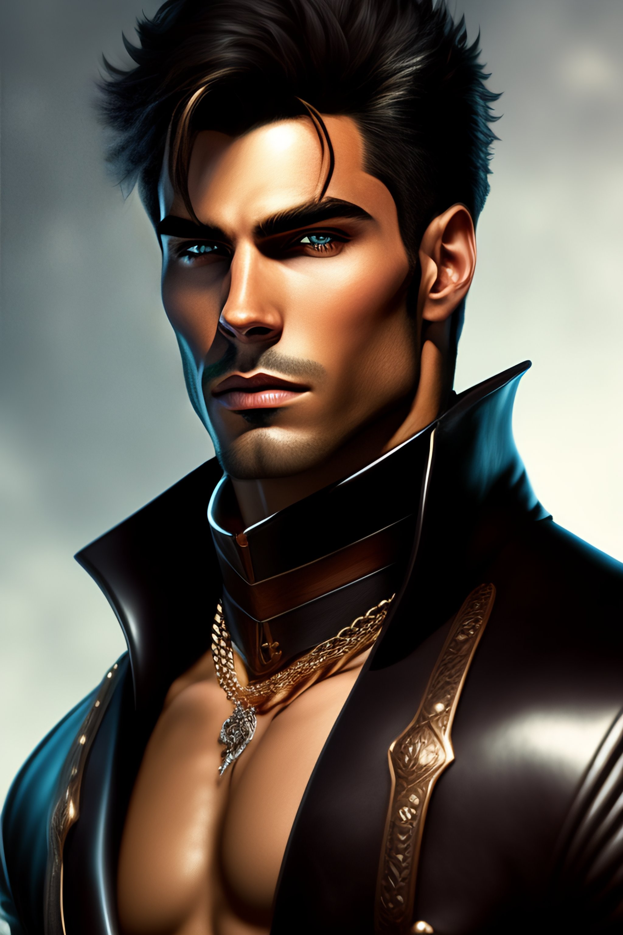 Lexica - Portrait of athletic male vampire, gorgeous, detailed face ...