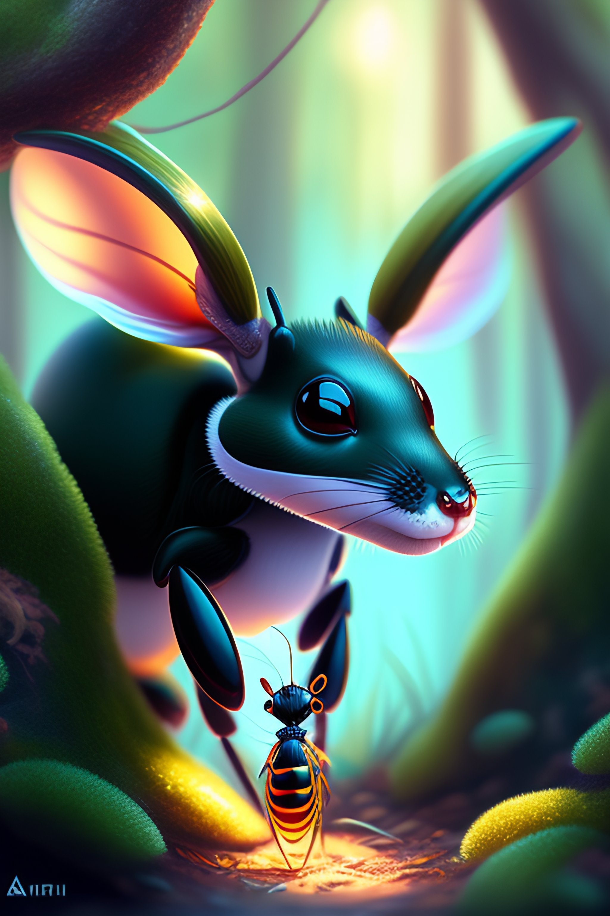 Lexica - A cute ant in the dreamy forest, fantasy, dreamlike, 8 k ...