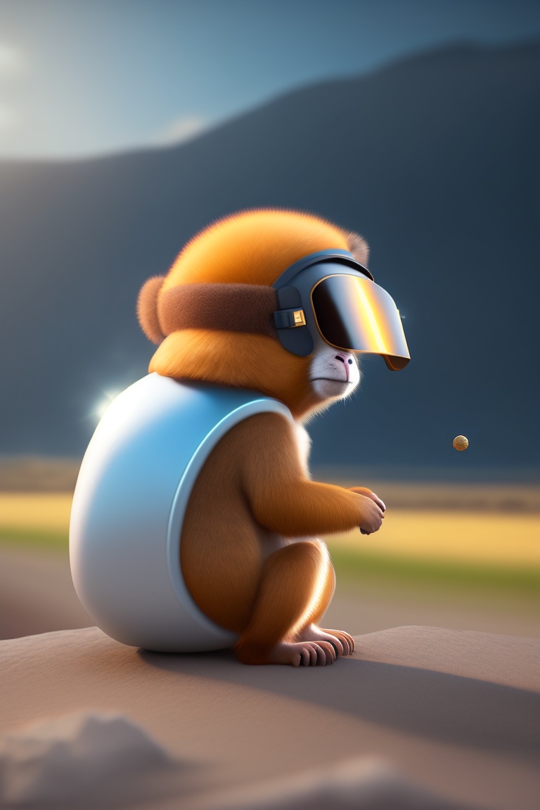 Lexica - A monkey with an eyepatch wearing an astronaut helmet looking ...