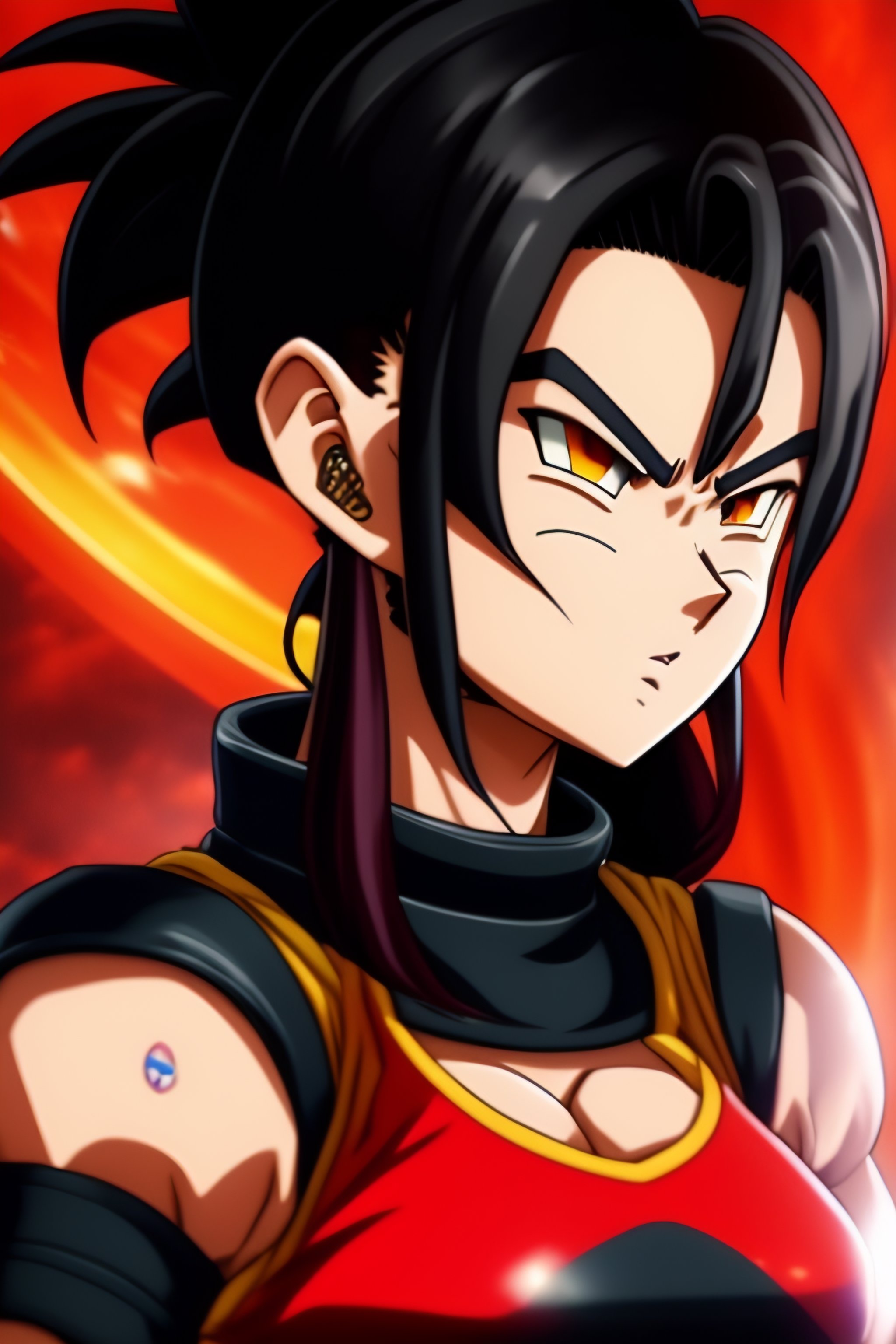 Lexica - Dragon ball, Half Saiyan girl with long black hair, wearing ...