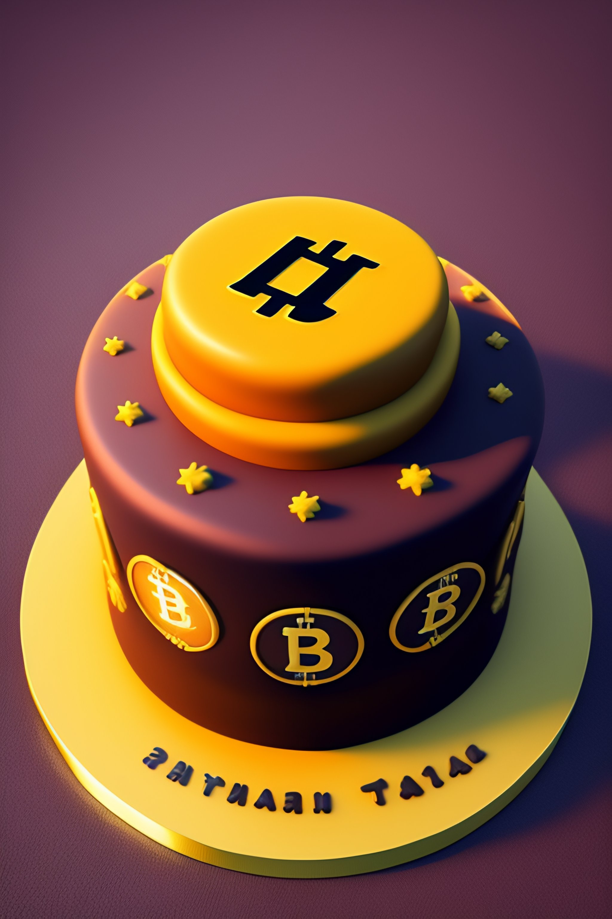 Lexica - A cake with the bitcoin logo, illustration , isometric, unreal ...