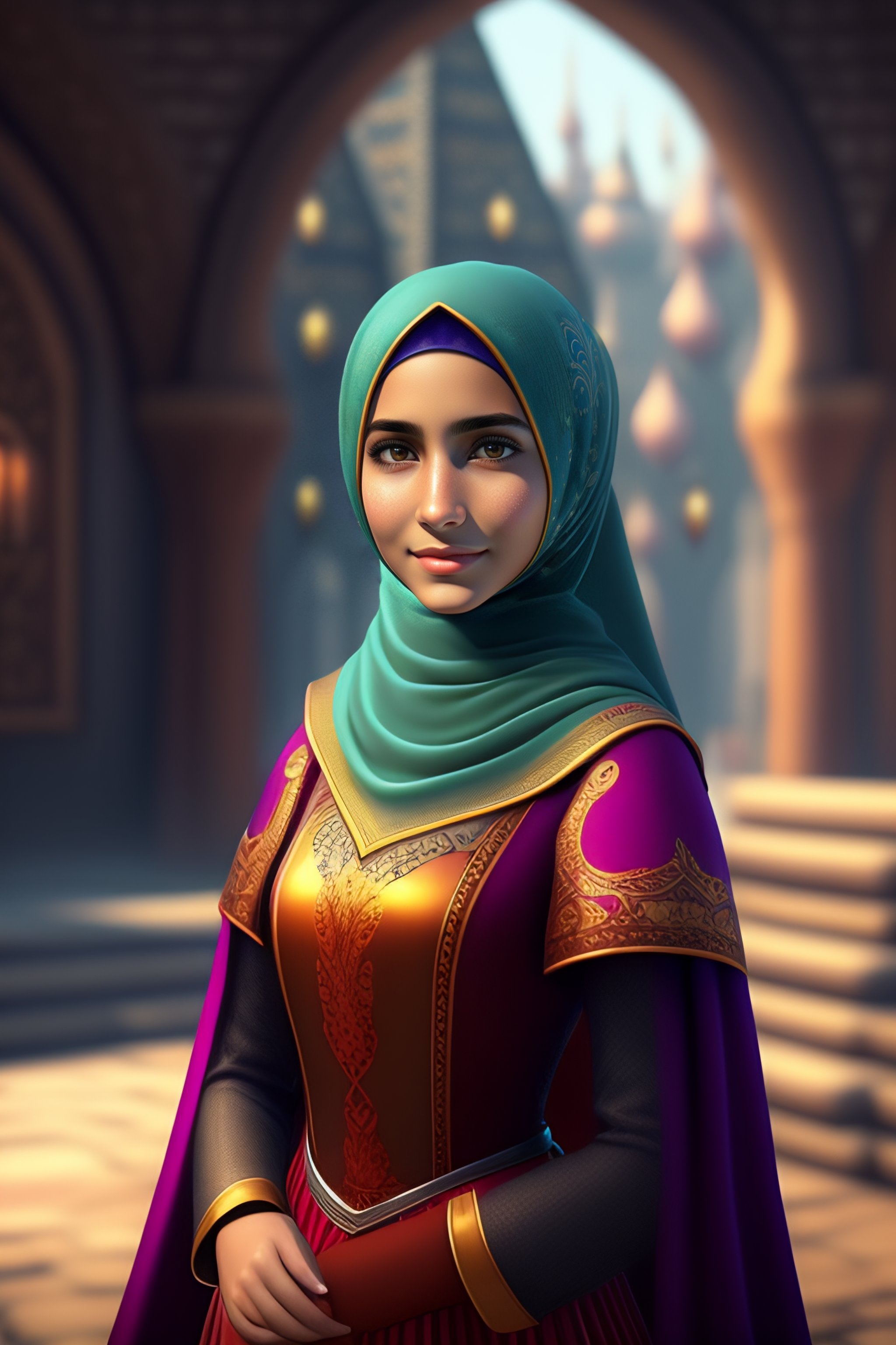 Lexica - Cute hijab girl in medieval mage clothing, ((seed:657949))