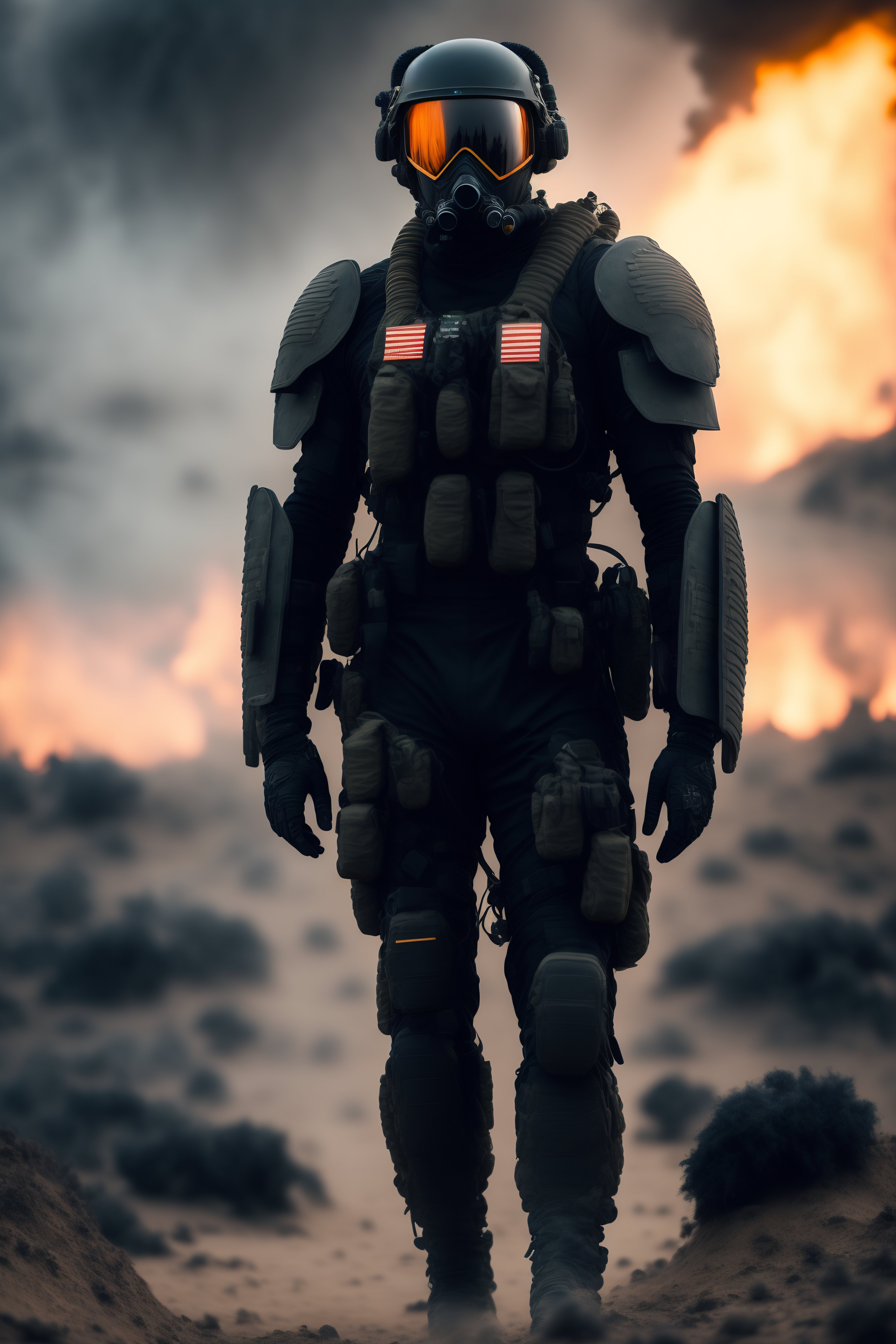 Lexica - A cyber warrior in a burnt land, extremely highly detailed ...