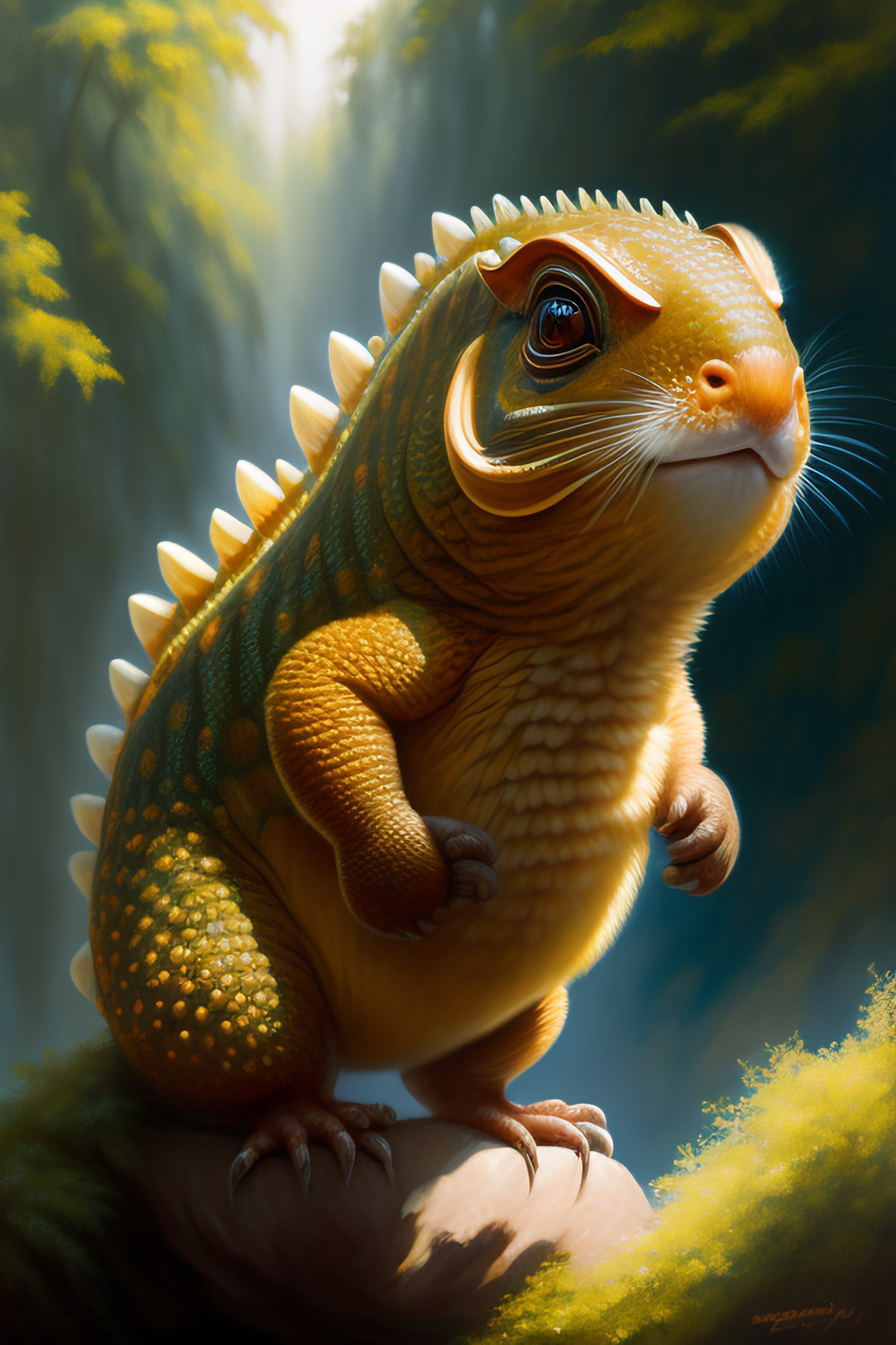 Lexica - Realistic painting of a squonk, with 6 legs, by james gurney ...