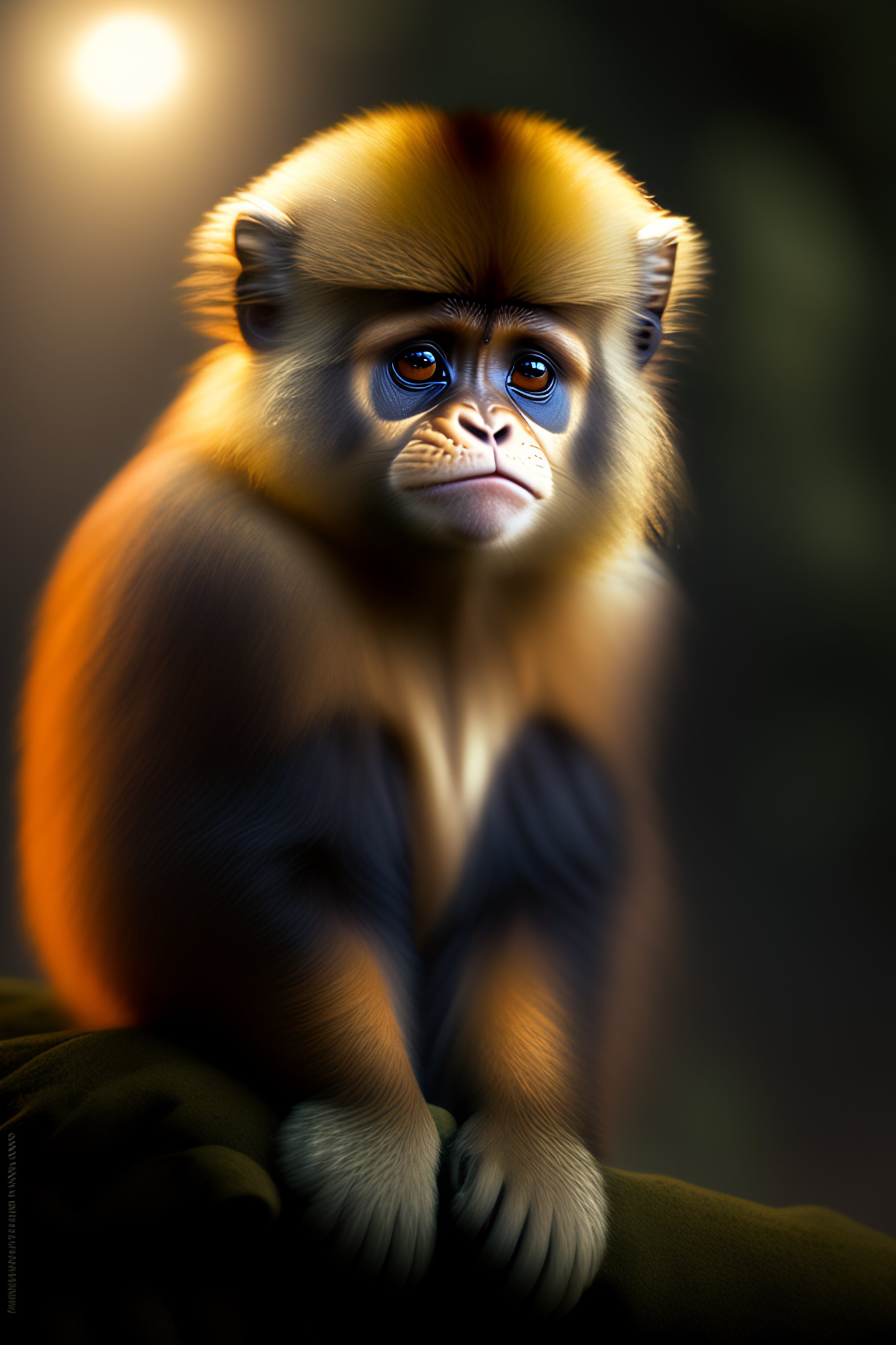 Lexica - An exhausted golden snub nosed monkey at the frontlines in the ...