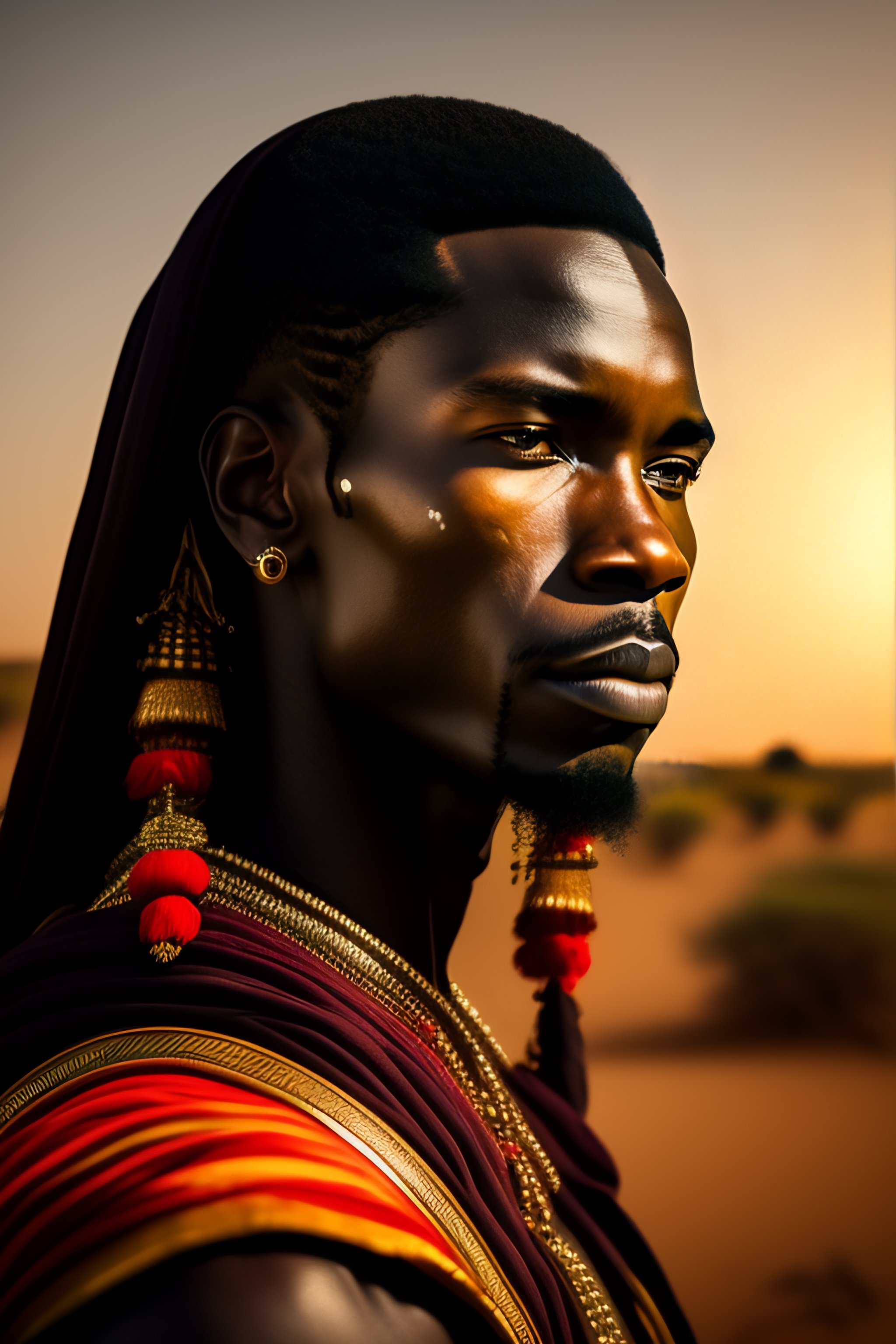 Lexica - Portrait of African warrior