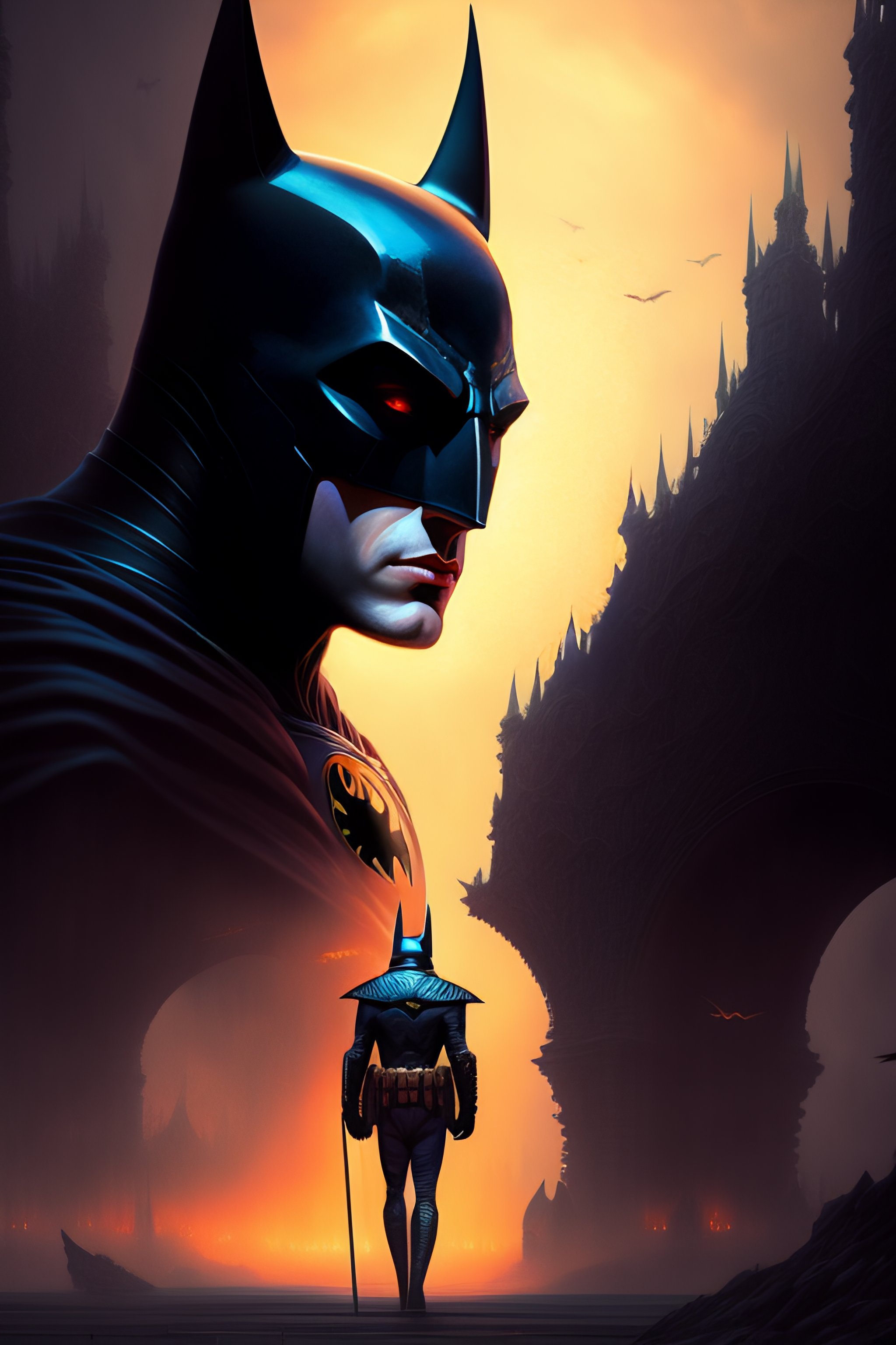 Lexica - The batman, horror art by beksinski and szukalski and giger ...