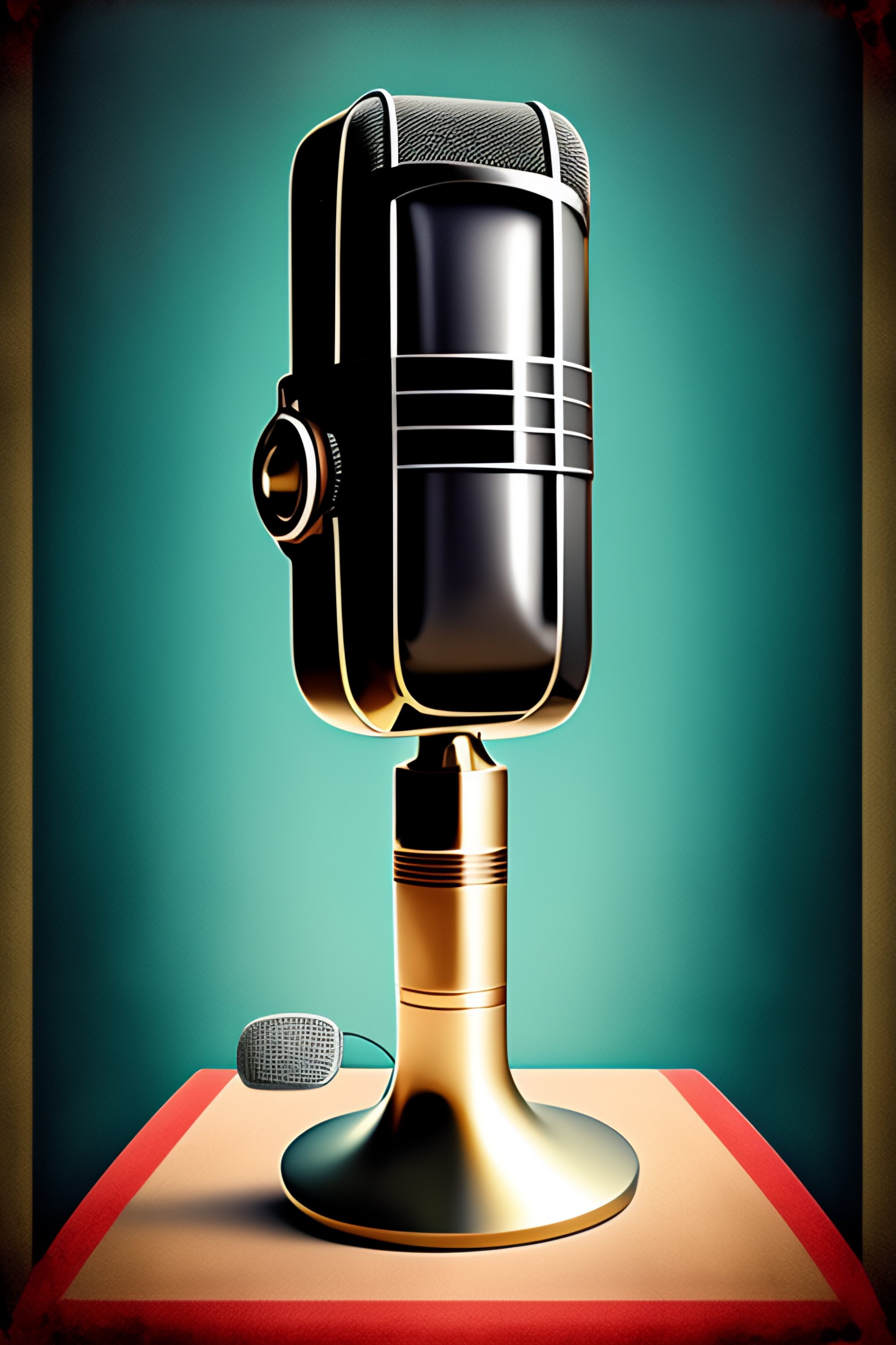 Lexica - Rock and roll album cover with a vintage microphone