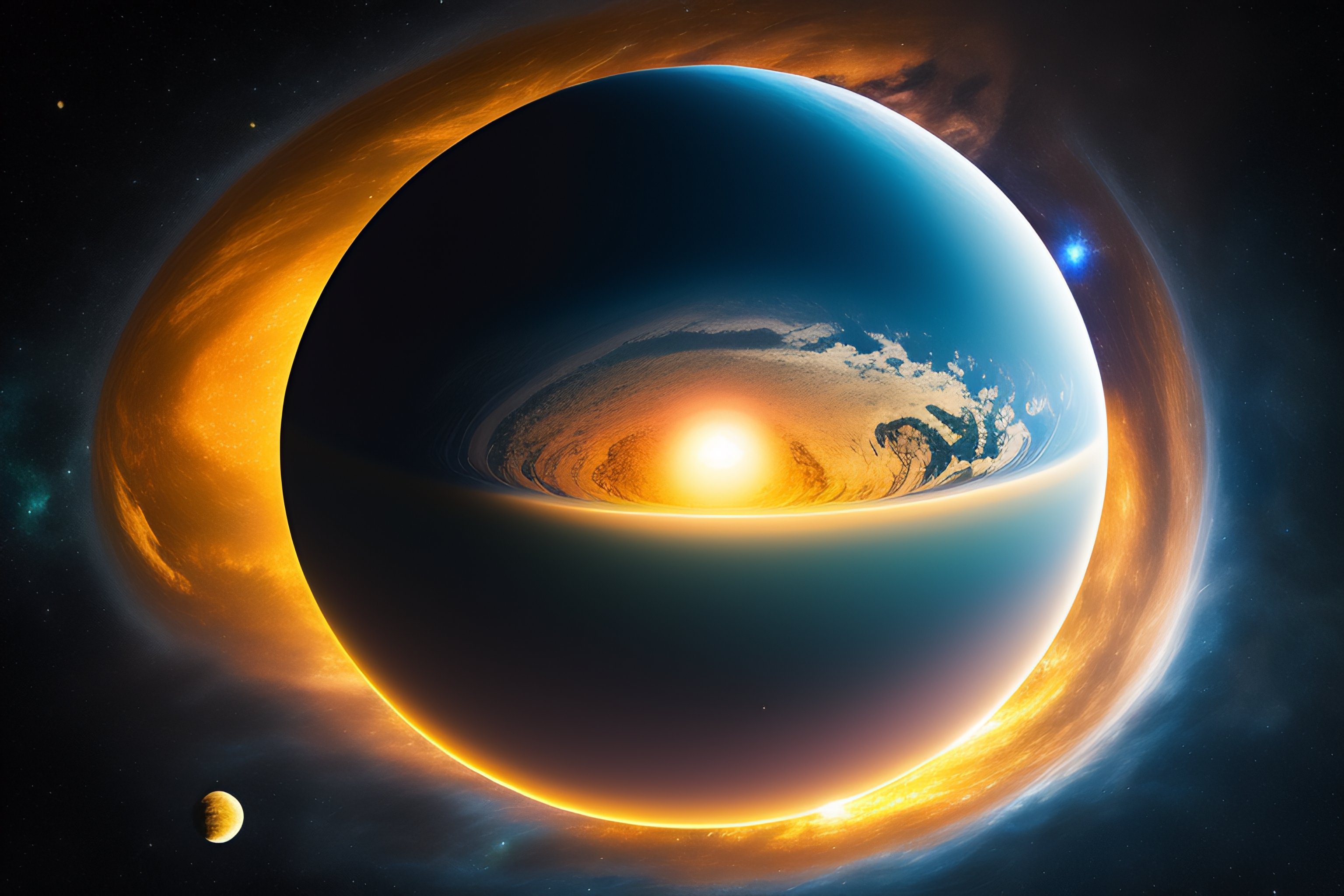 Lexica - The earth in space with a closed-eyed face, the beautiful Gaia