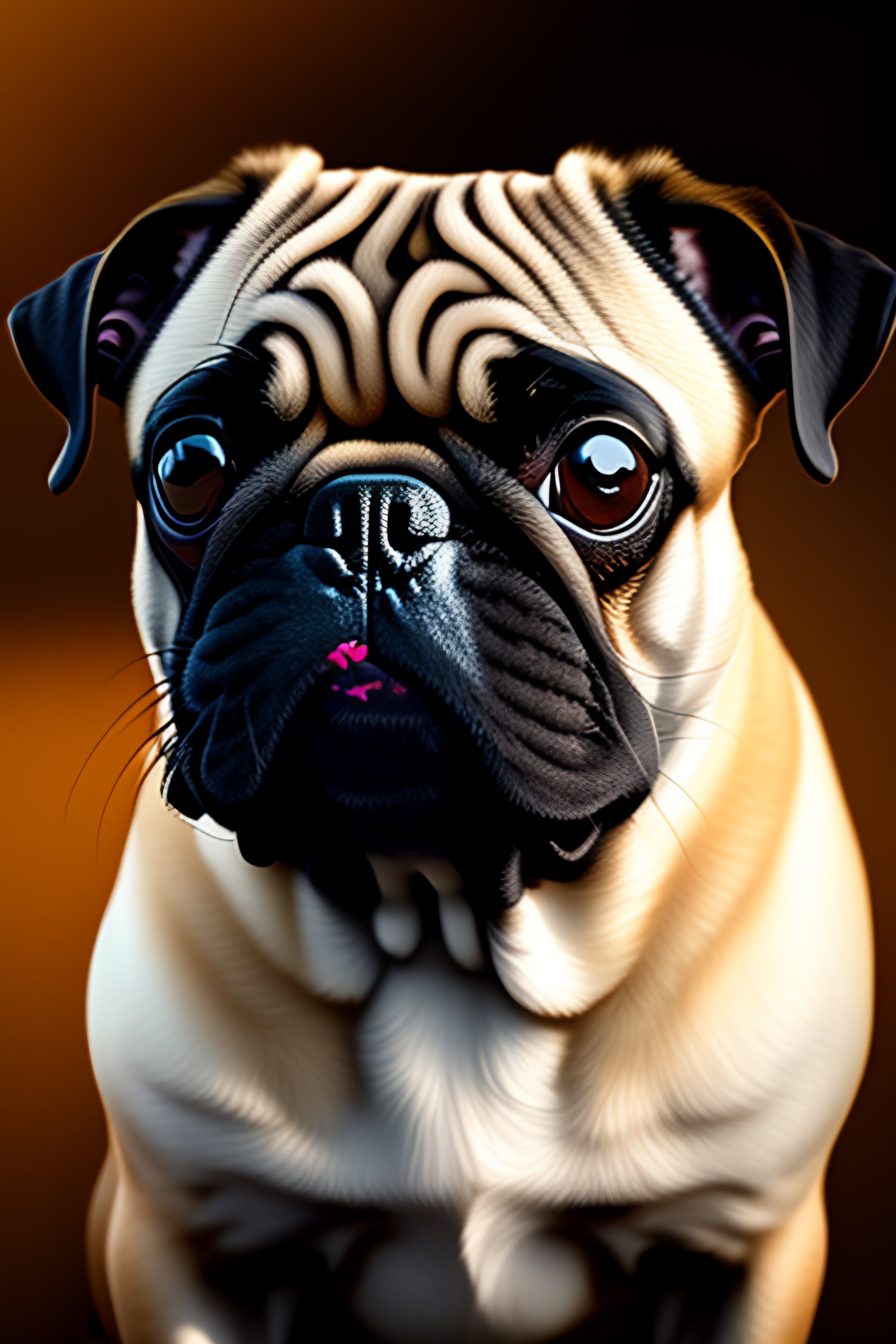 Lexica - Hyper-realistic closeup of pug