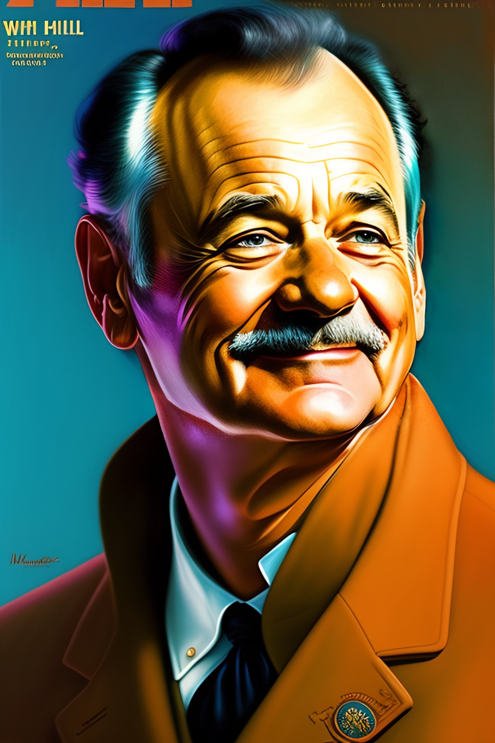 Lexica - Bill murray portrait art by norman rockwell bright colors