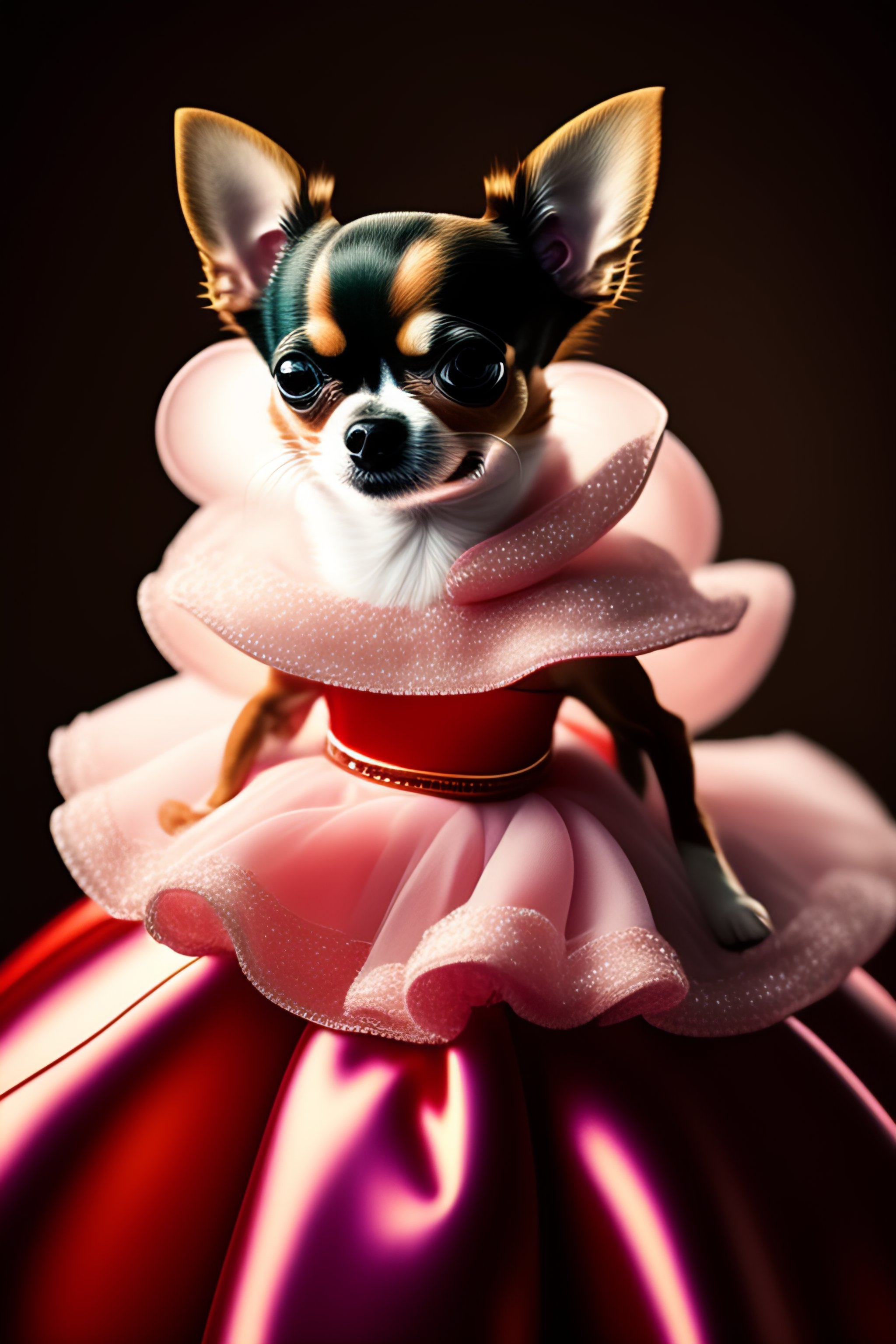 Lexica - Chihuahua hua dancing in a ball gown