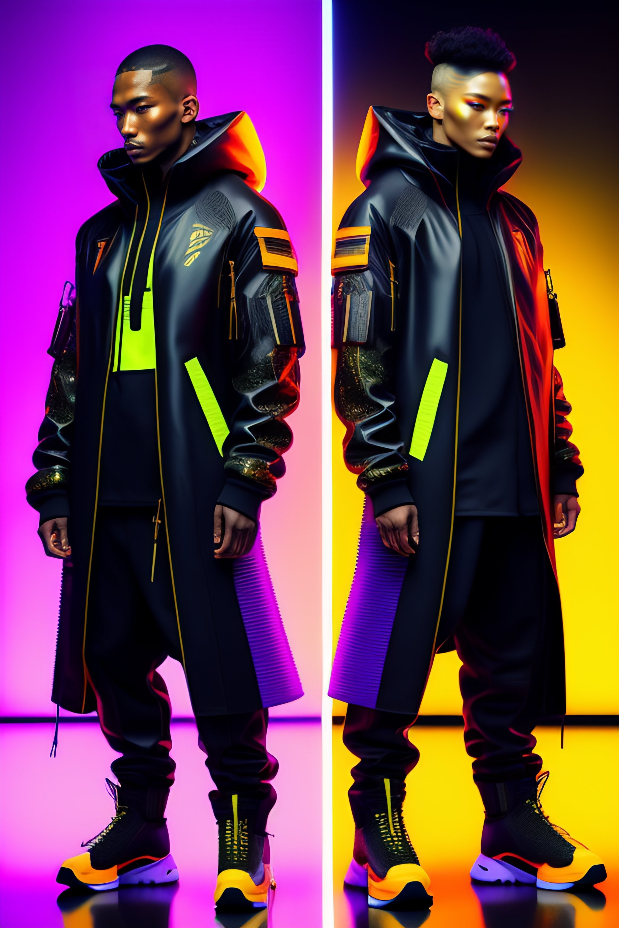 Lexica - Cyberpunk techwear streetwear look and clothes, we can see ...