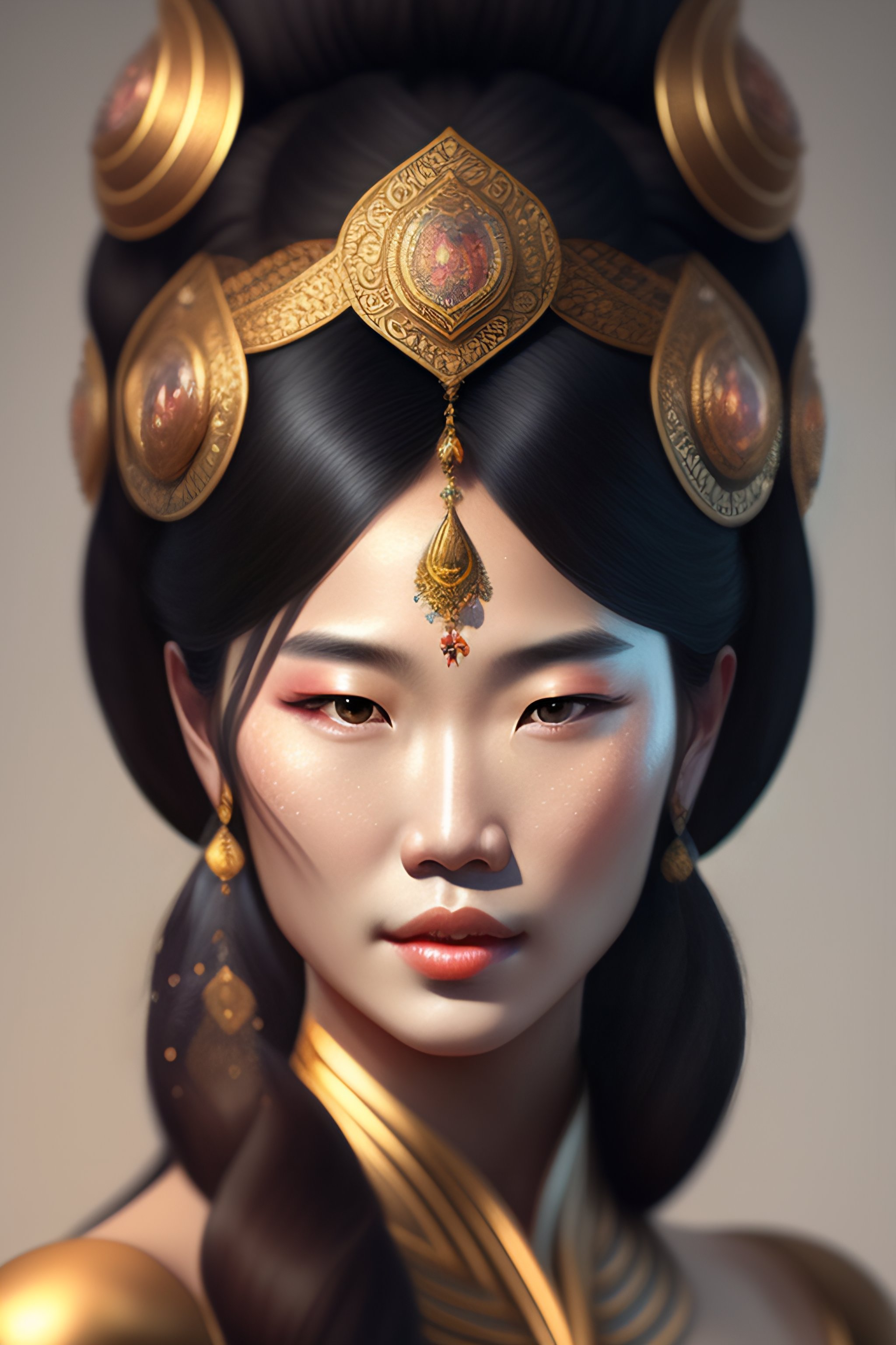 Lexica - Beautiful detailed portrait of an goddess , Nick Silva, Shin ...