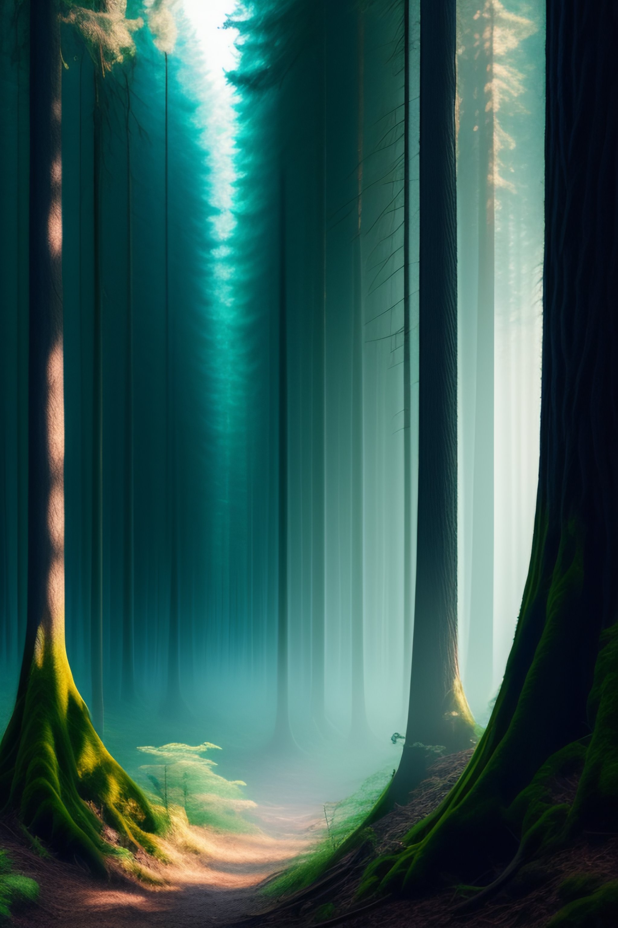 Lexica - Dark forest with ethereal creatures. Realistic. 8k. Cosmis horror