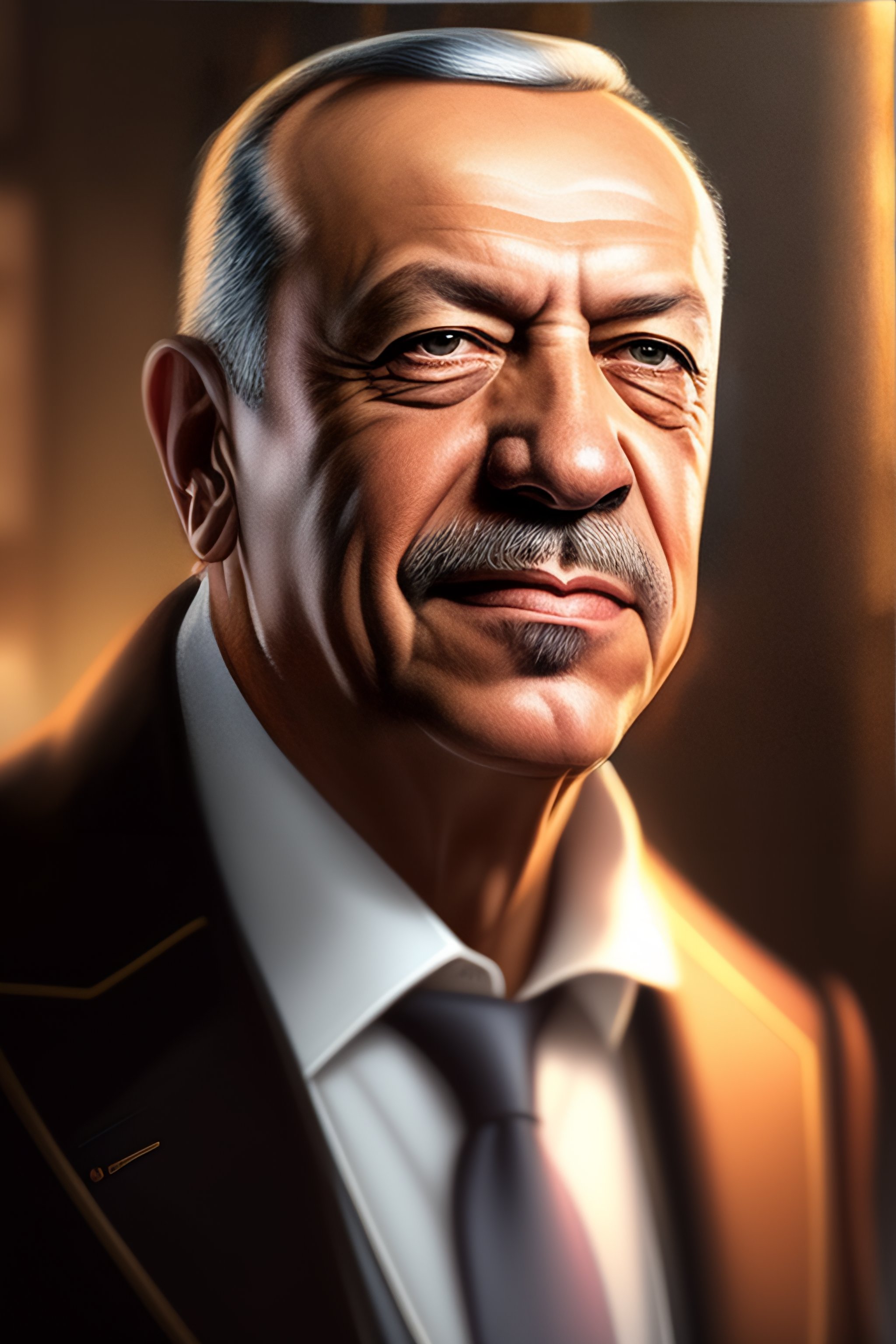 Lexica - Portrait of Recep Tayyip Erdogan, Wrinkly, old, boils, warts ...
