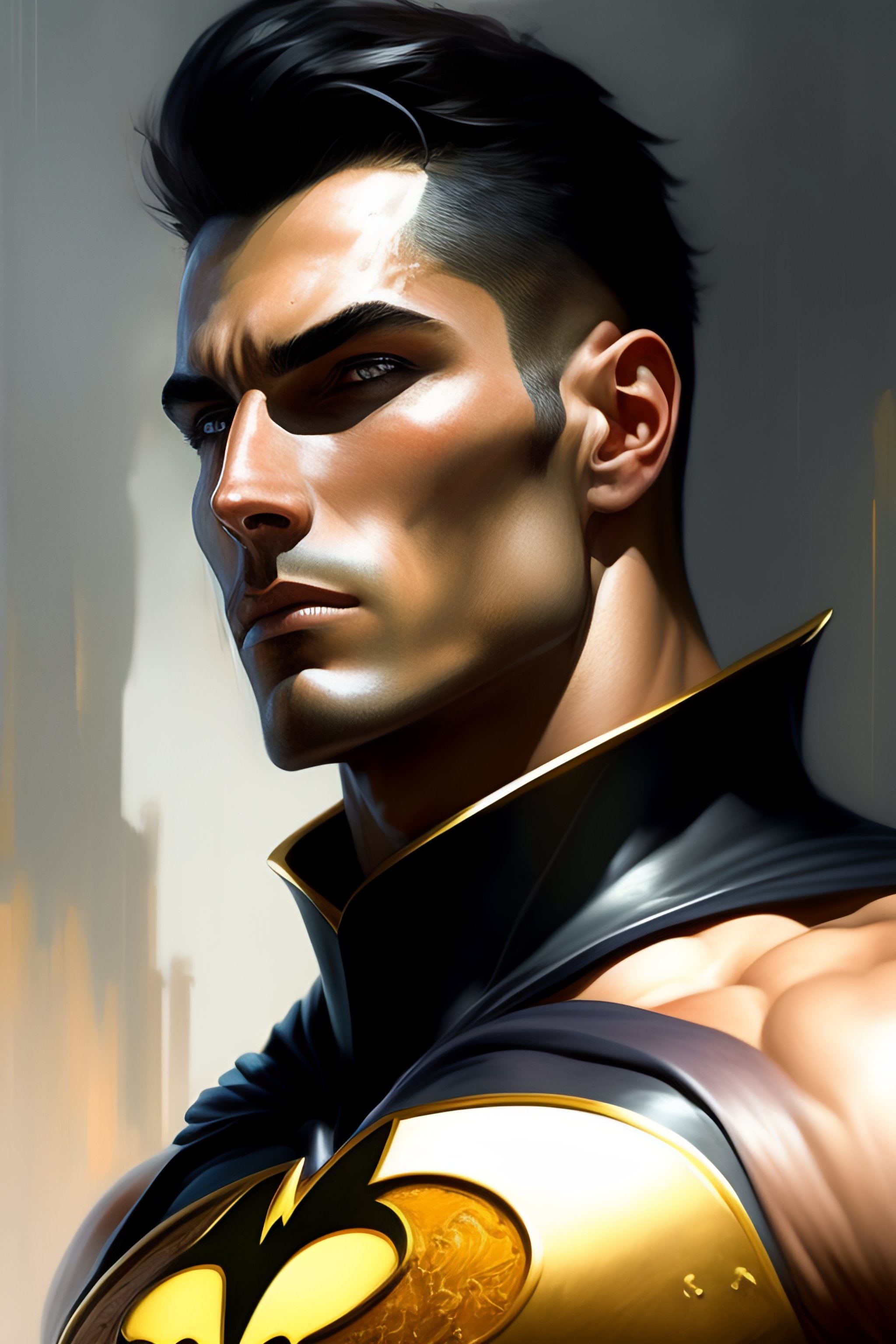 Lexica - Portrait of a super thin muscular batman, epic, tragic ...