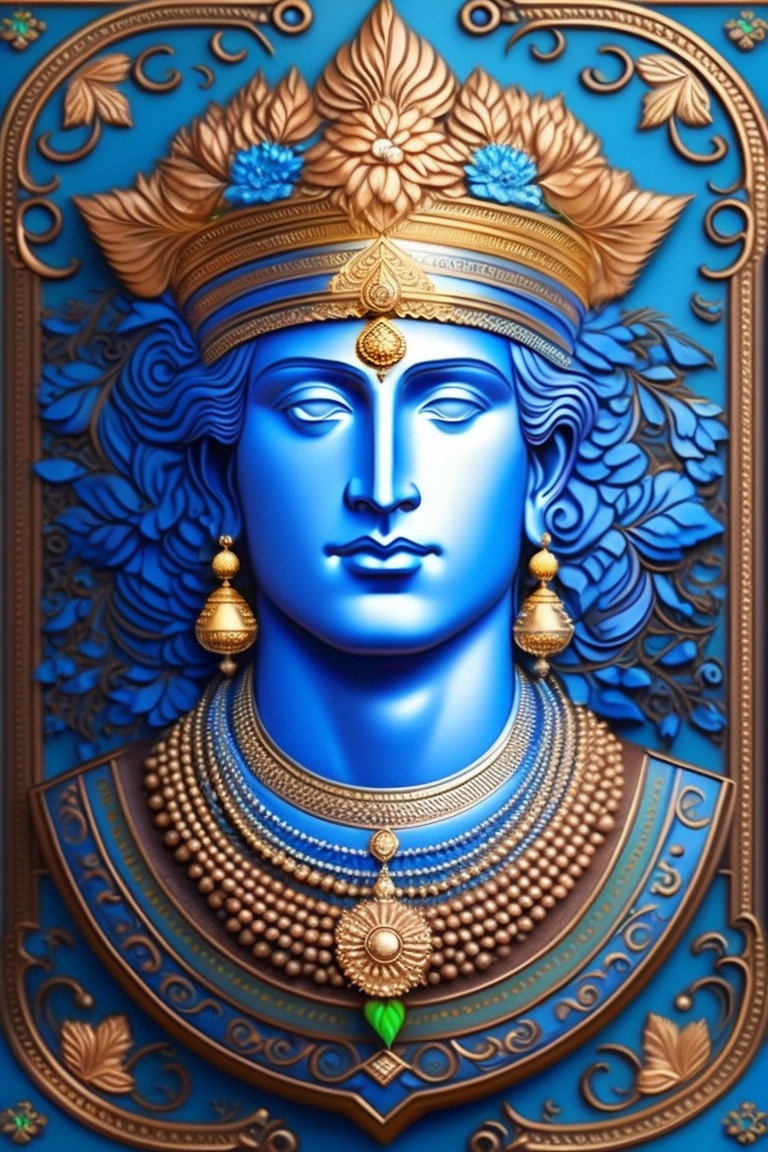 Lexica - Lord Rama with classical floral elements emanating from center ...