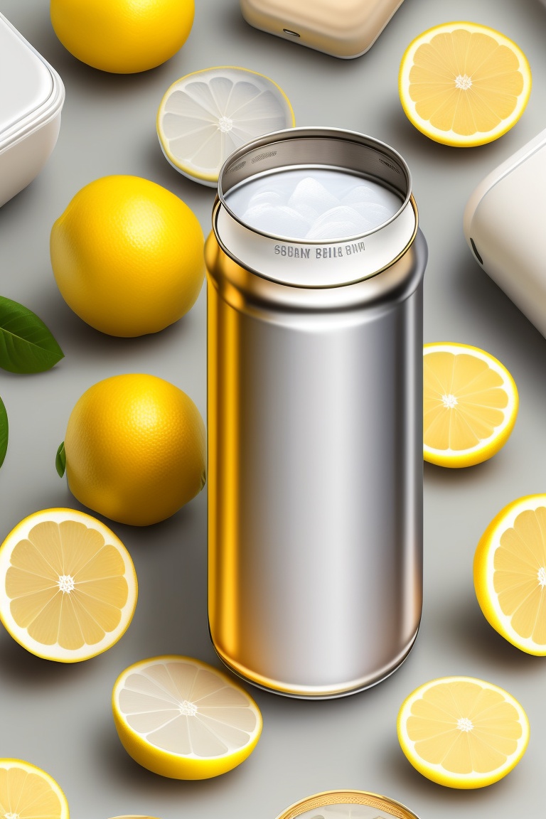 Lexica - Beverage can, drink with lemon, lemon pattern, 8k, realistic ...