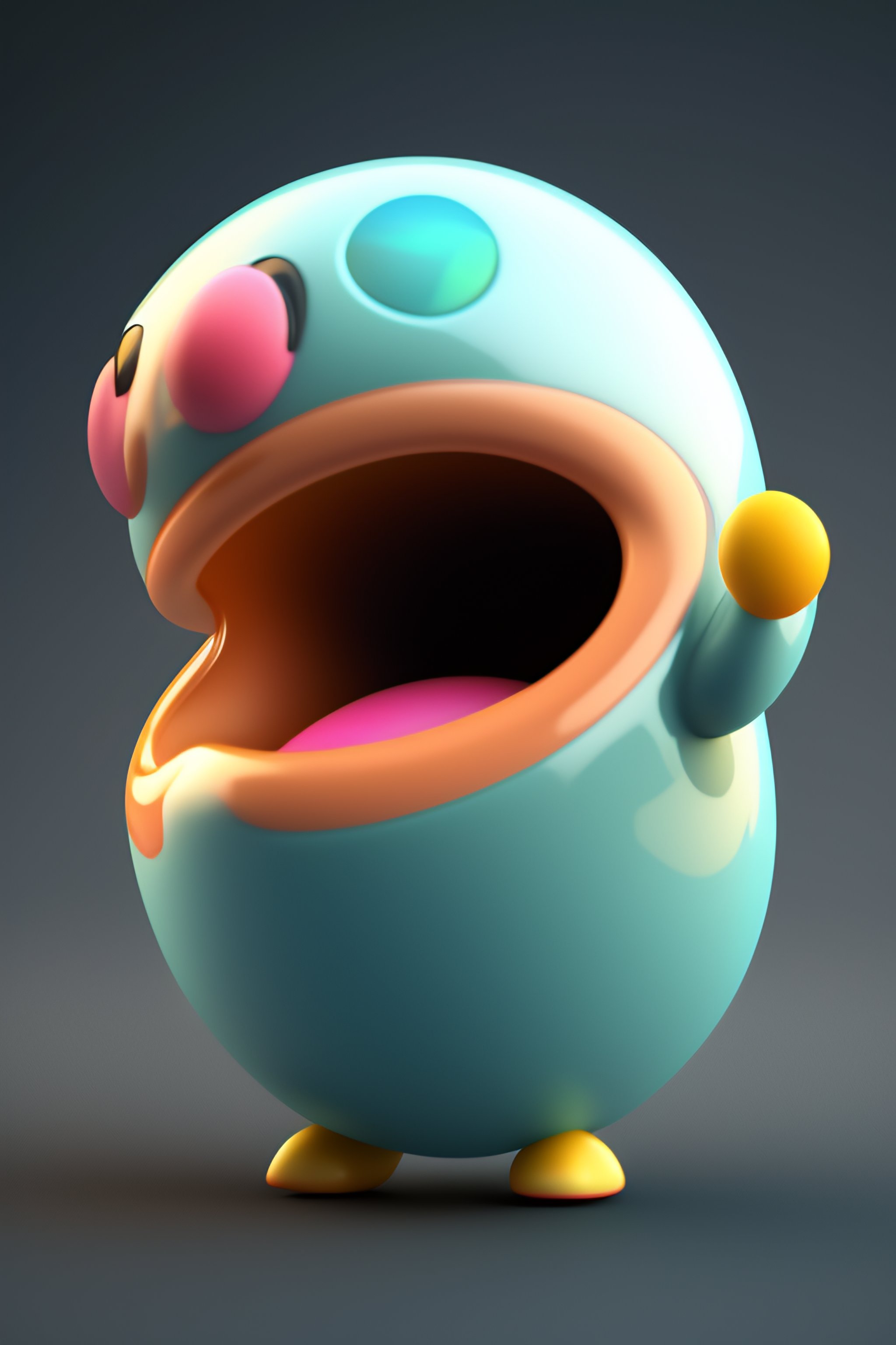 Lexica - 3d render cute character laughing ball