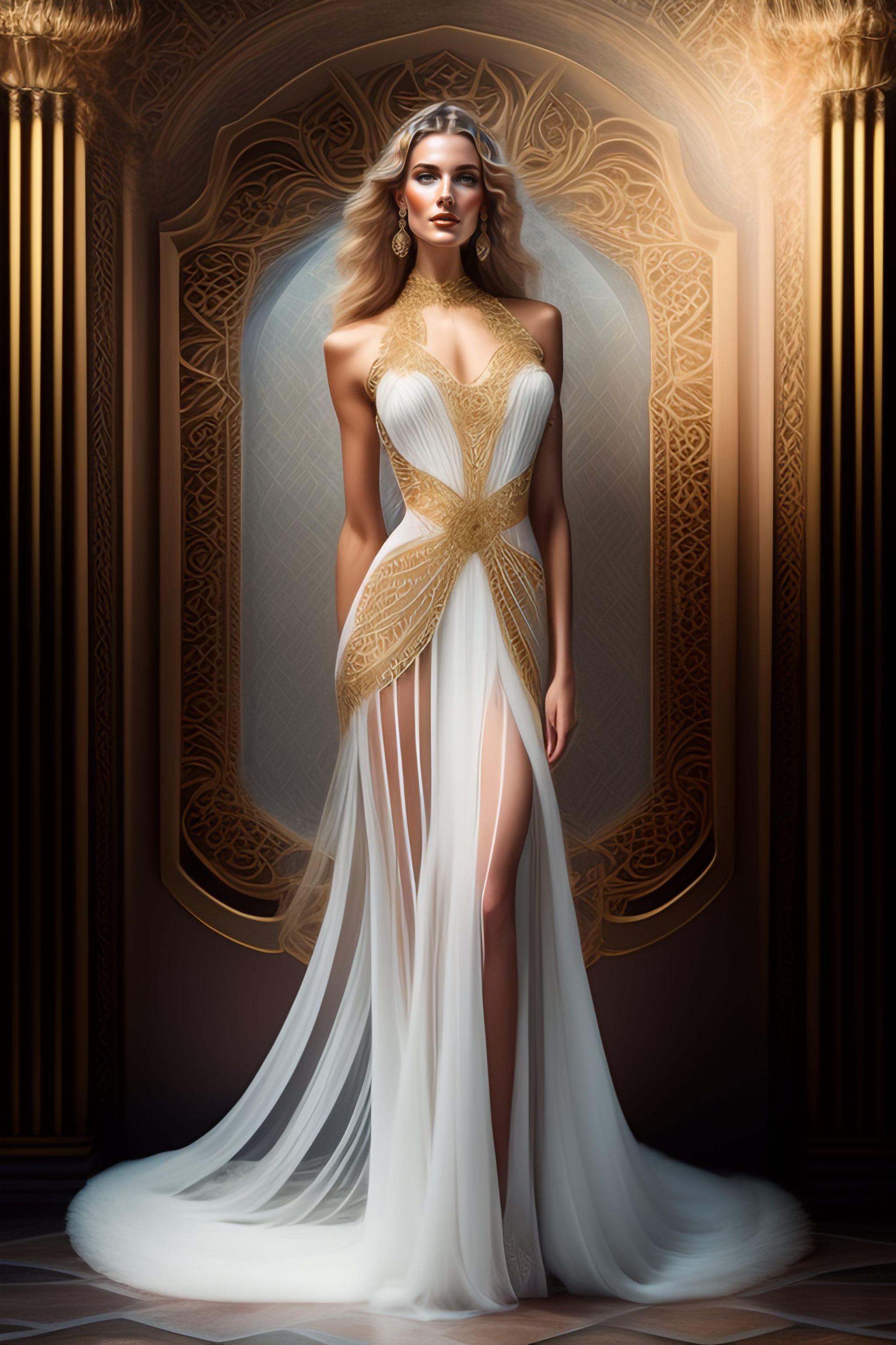 Lexica - Full body portrait of alluring Greek Goddess aphrodite, slim and slender, wide pelvis ...