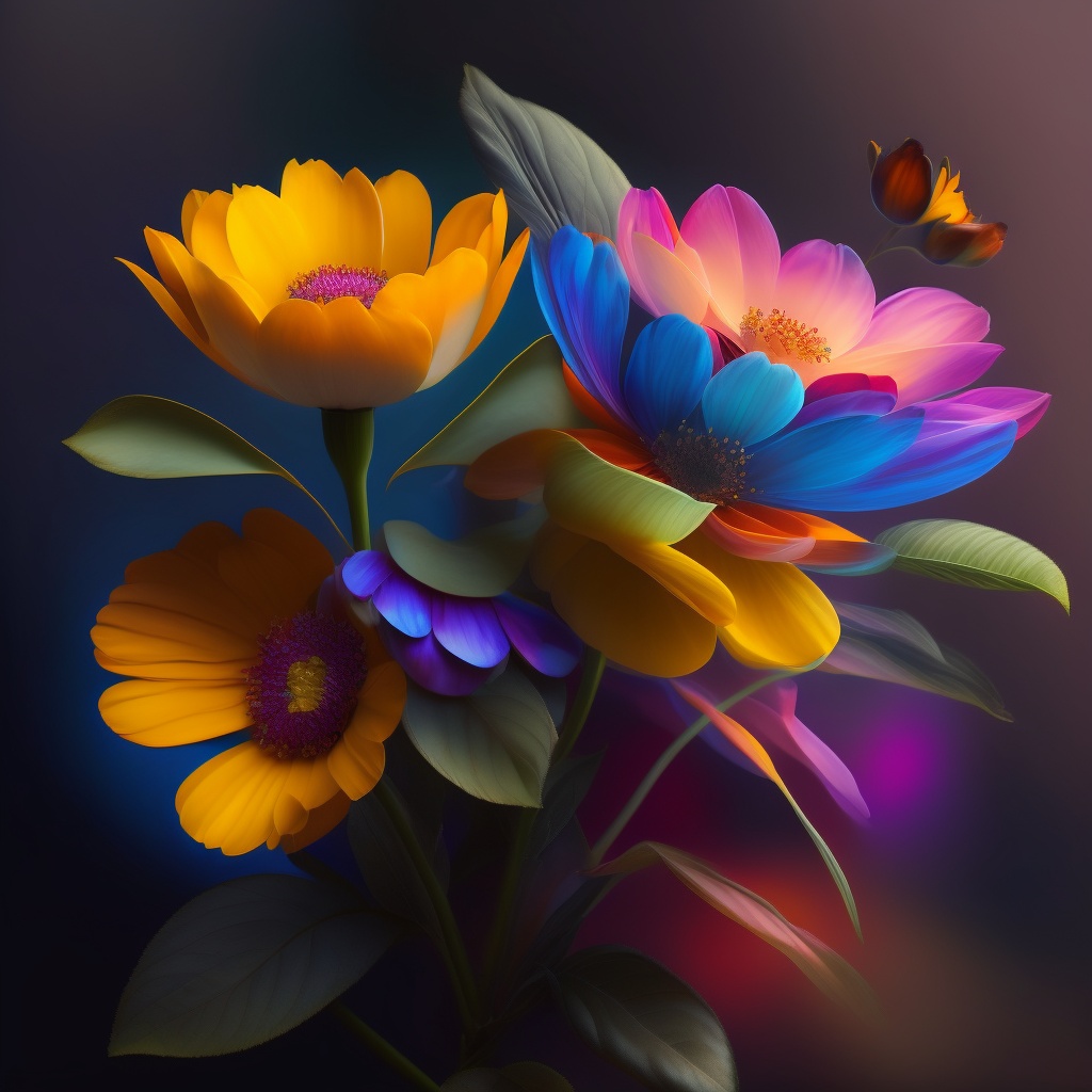 Lexica - Emergent, rythmic, flowers moving, vibrant color, dynamic movement