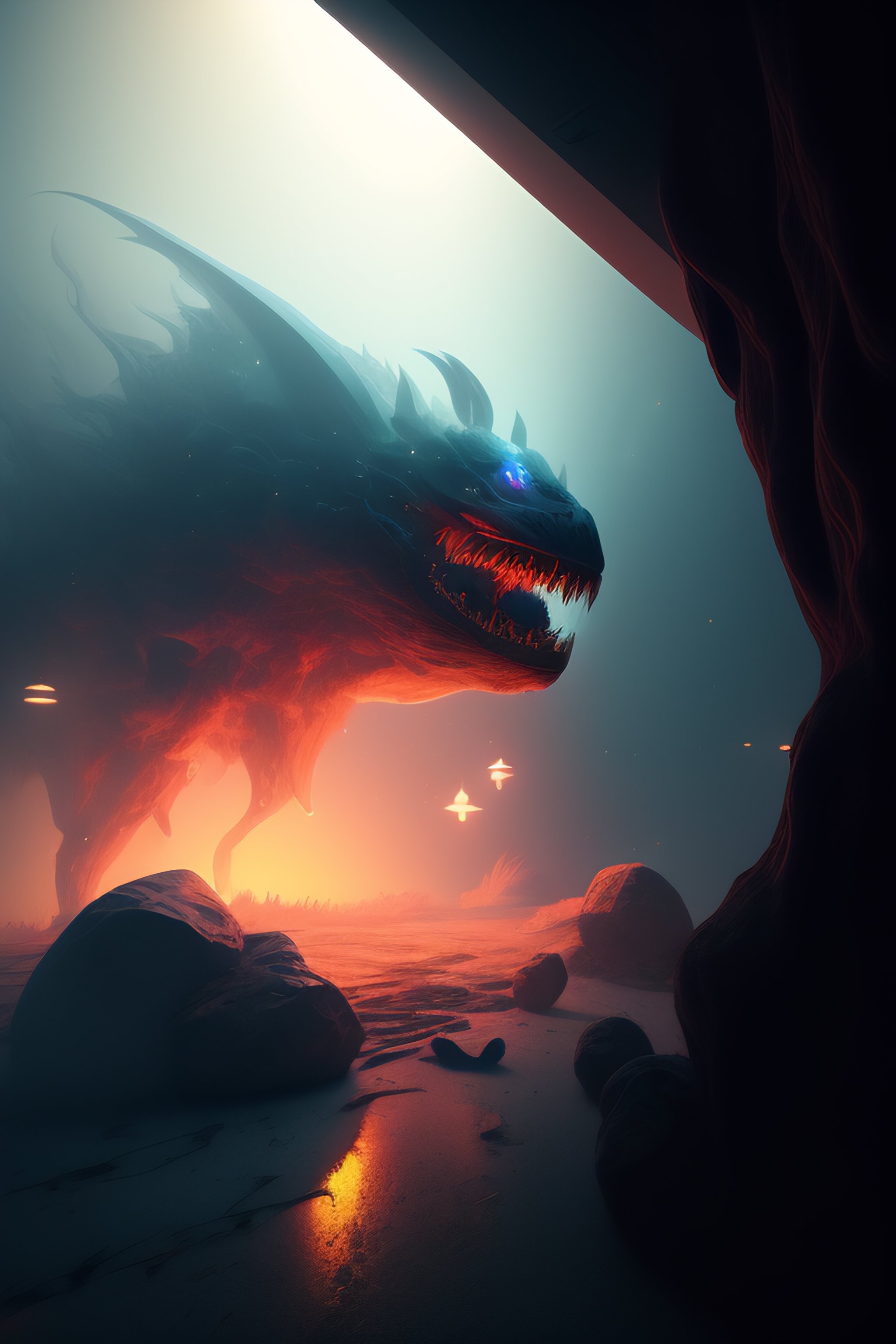 Lexica - Monster inside a liminal space of nightmares, dynamic lighting ...