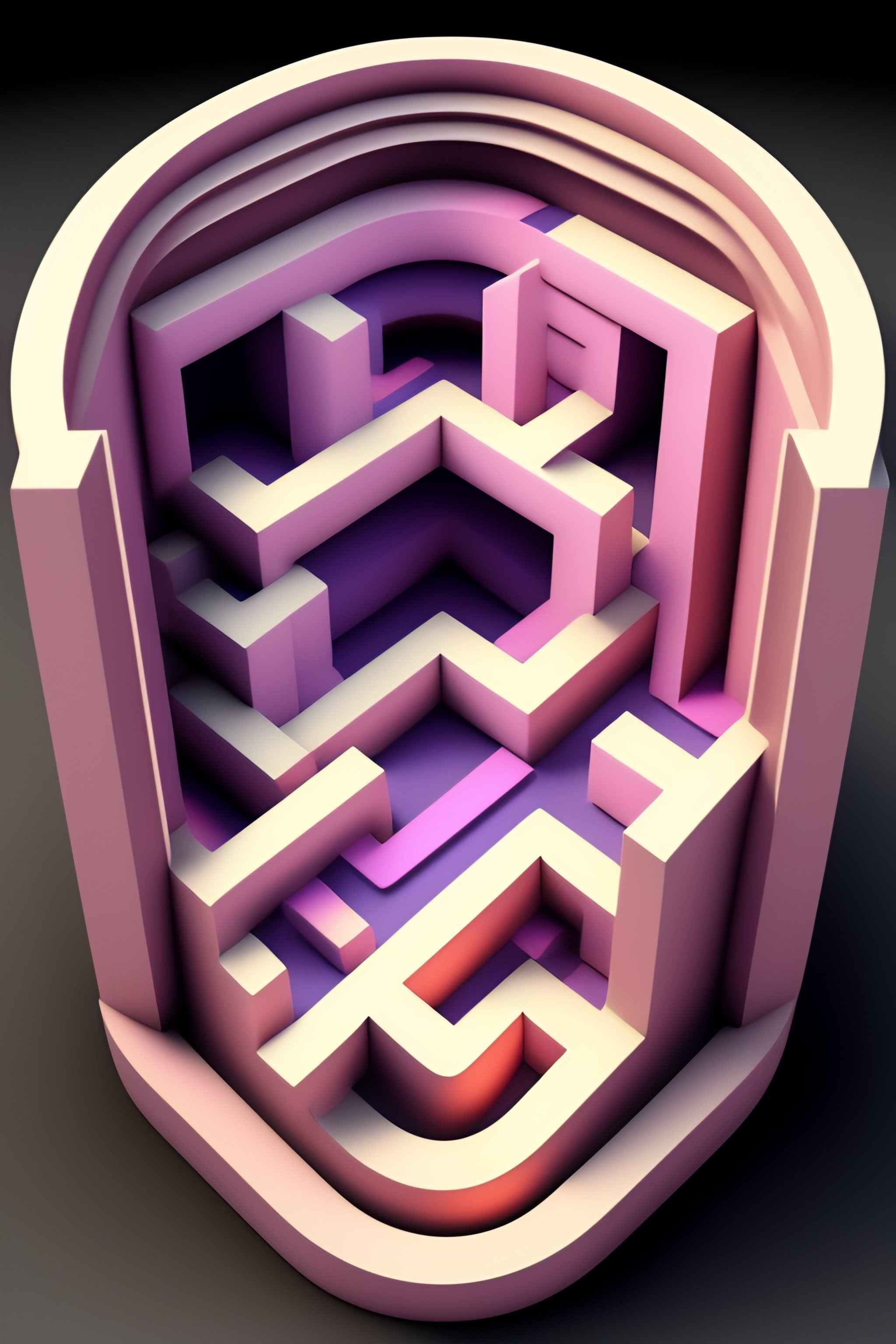 Lexica - 3d maze with pastel colors