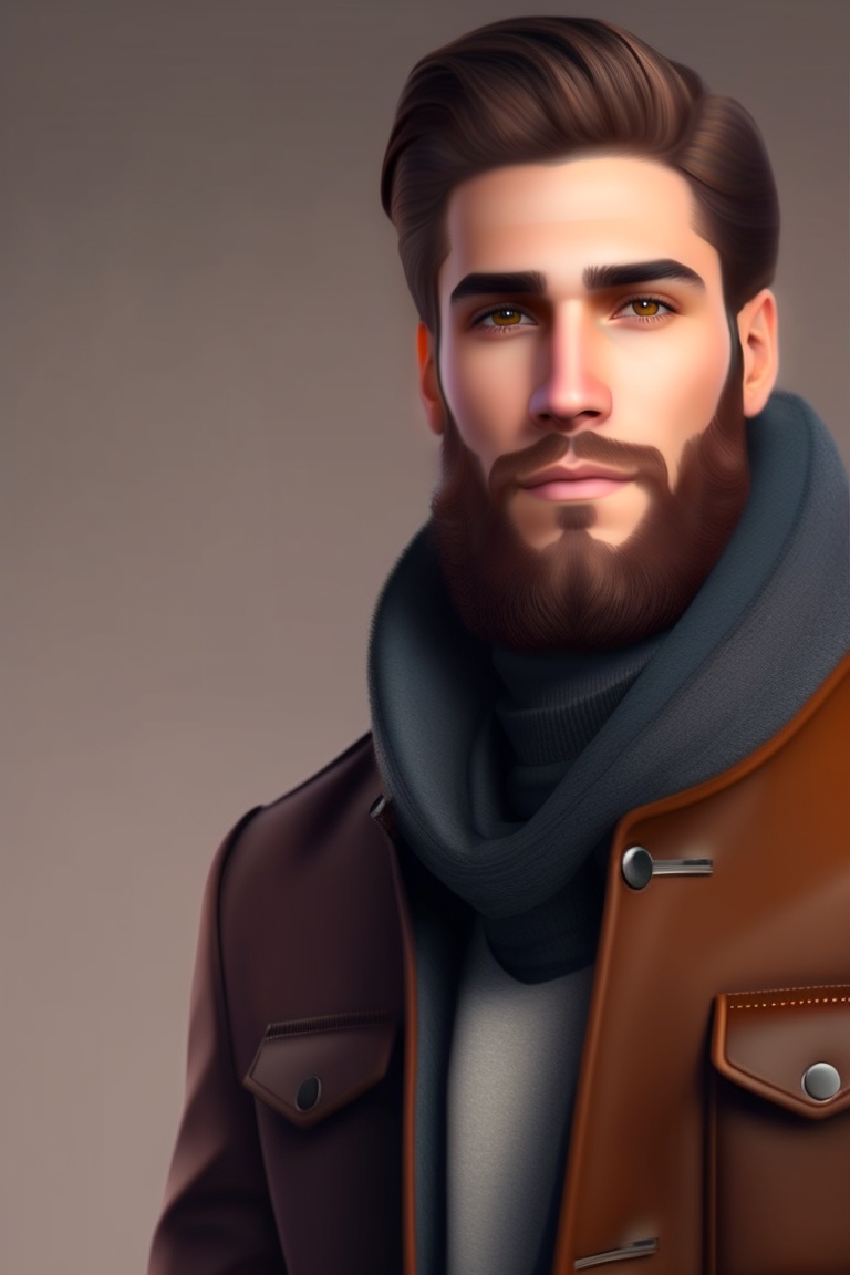 Lexica - Young guy with fair complexion and normal black beard, normal ...