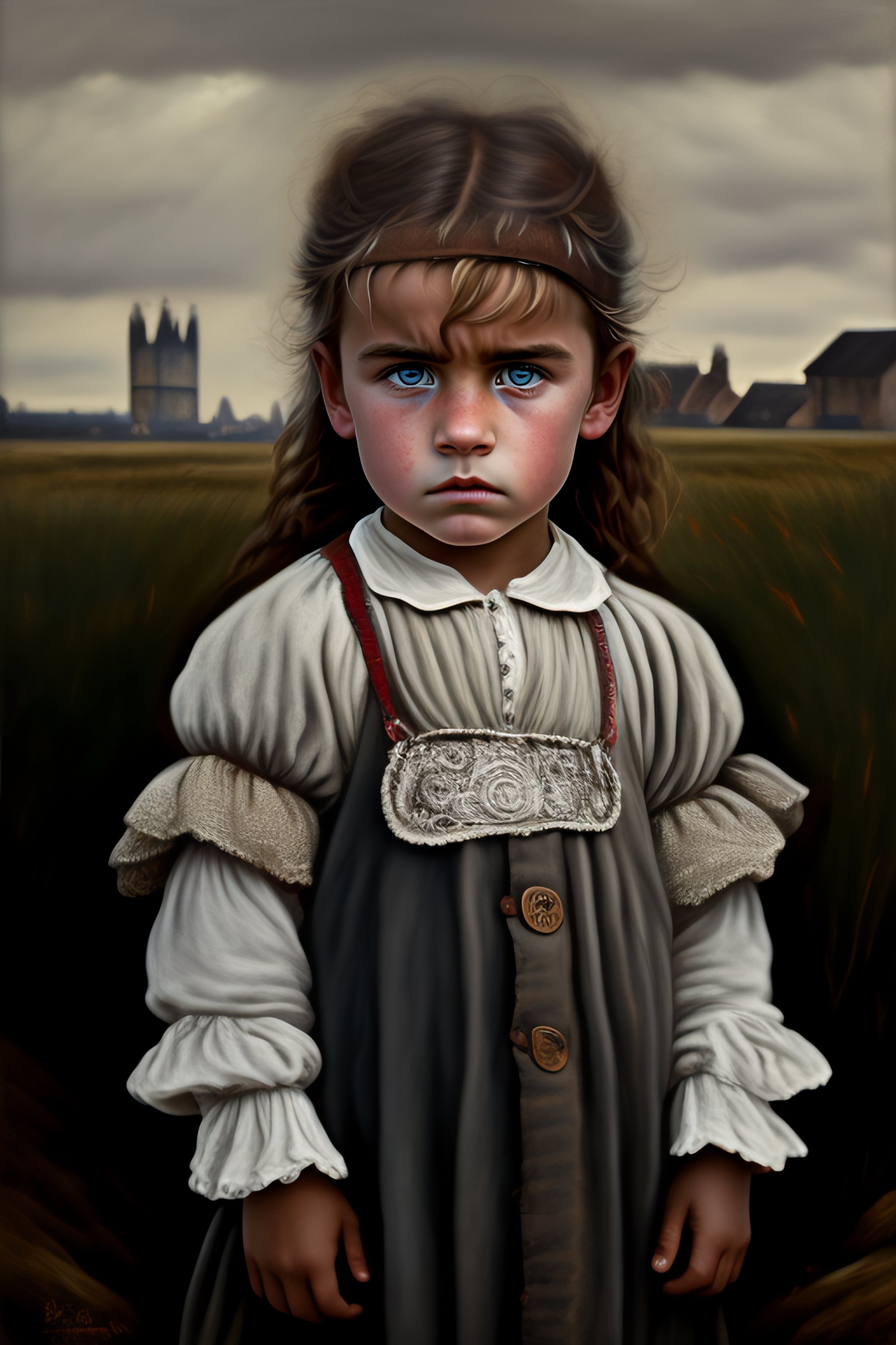 Lexica - A portrait of poor peasant child in old used 1800 London ...