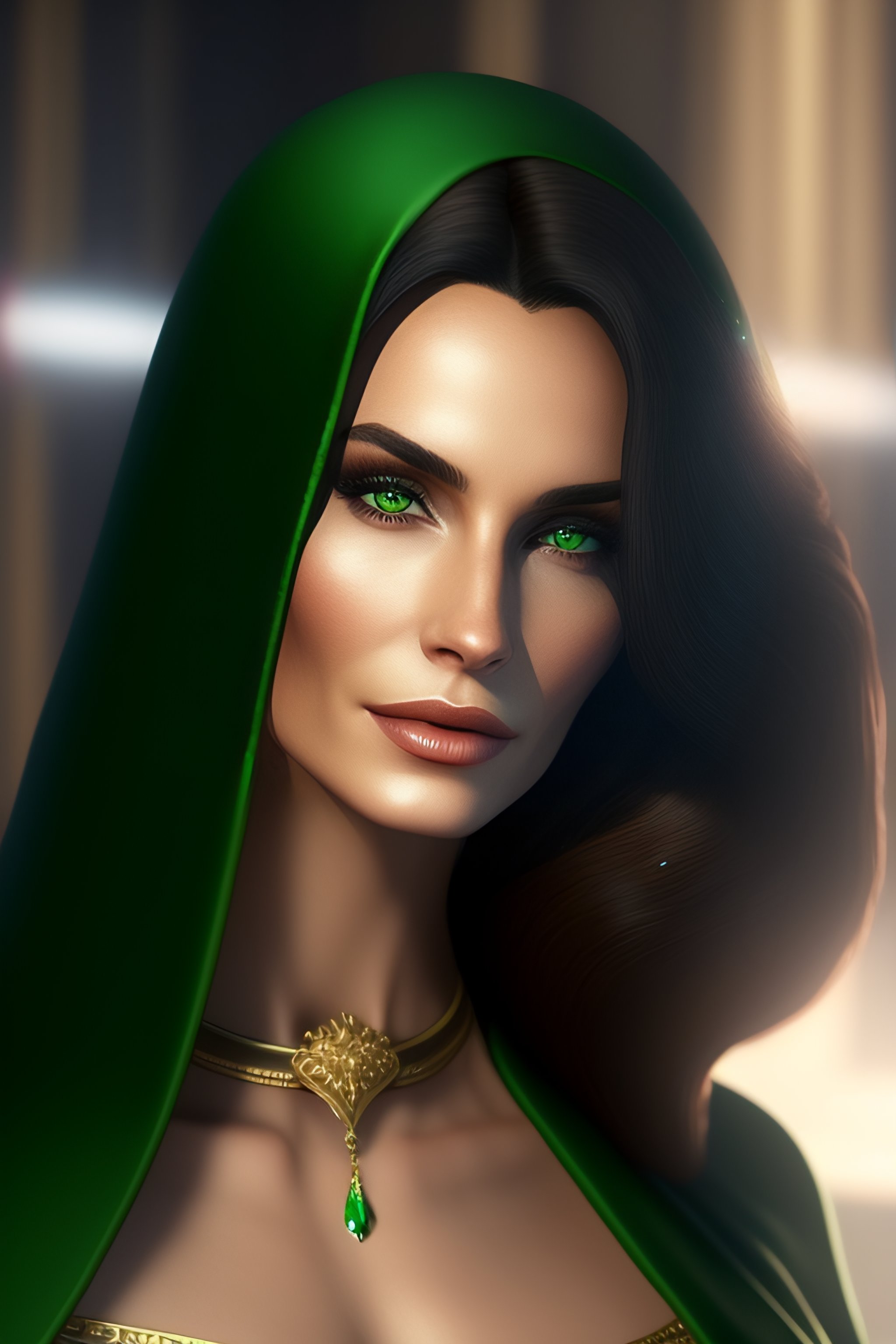 Lexica - Elena is a beautiful, pale woman with long, dark hair and ...