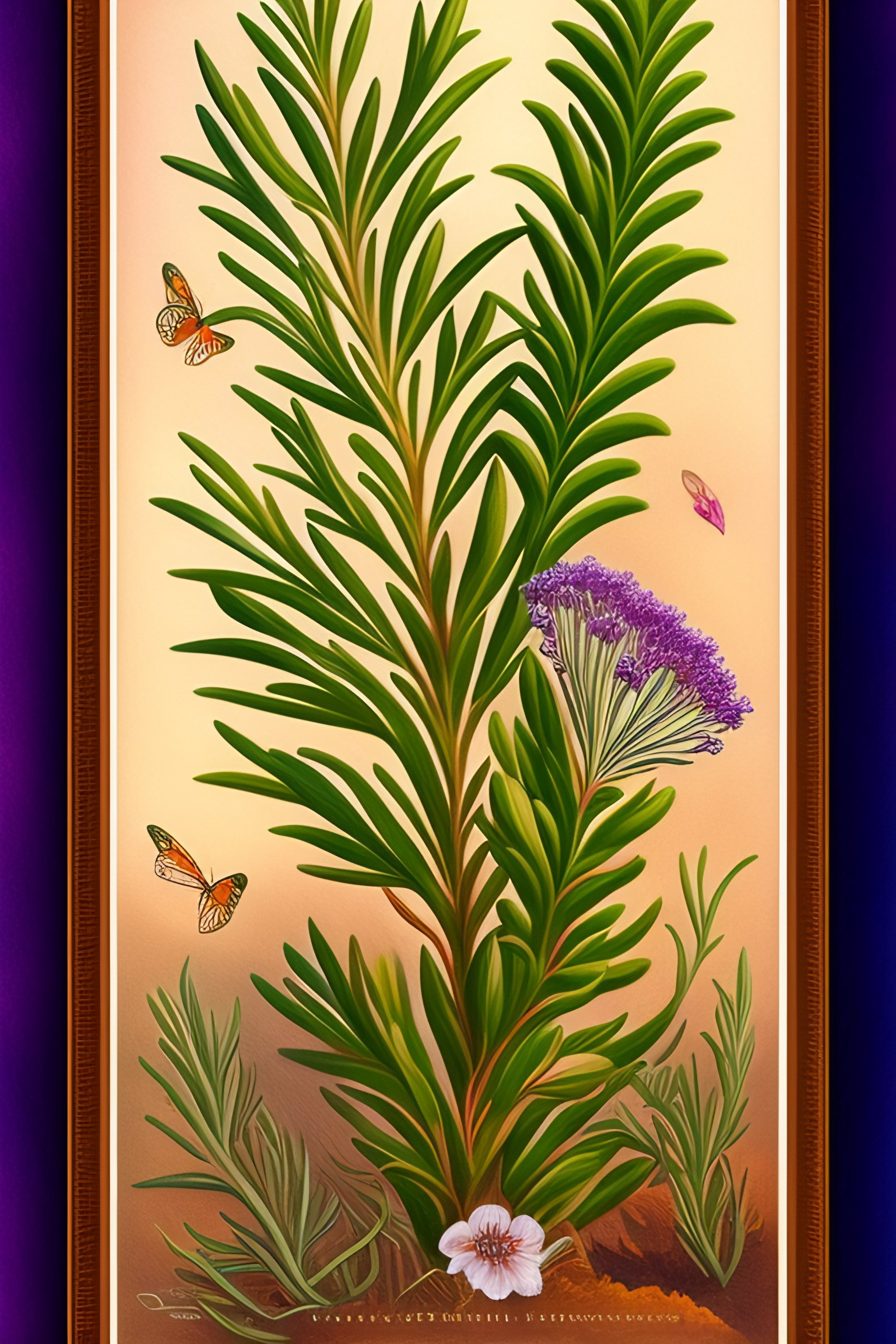 Lexica - Botanical colorful illustration of rosemary