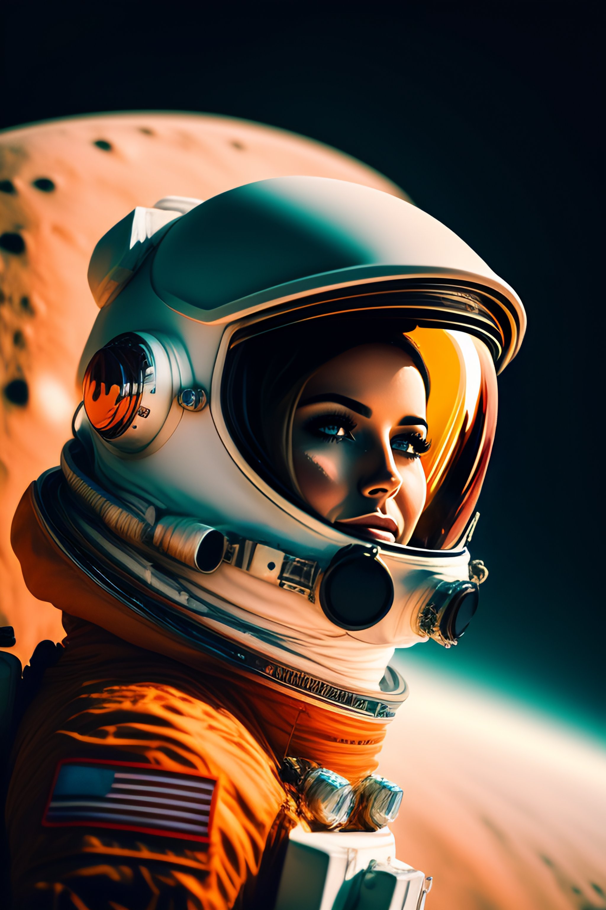 Lexica - Portrait of cosmonaut on Mars