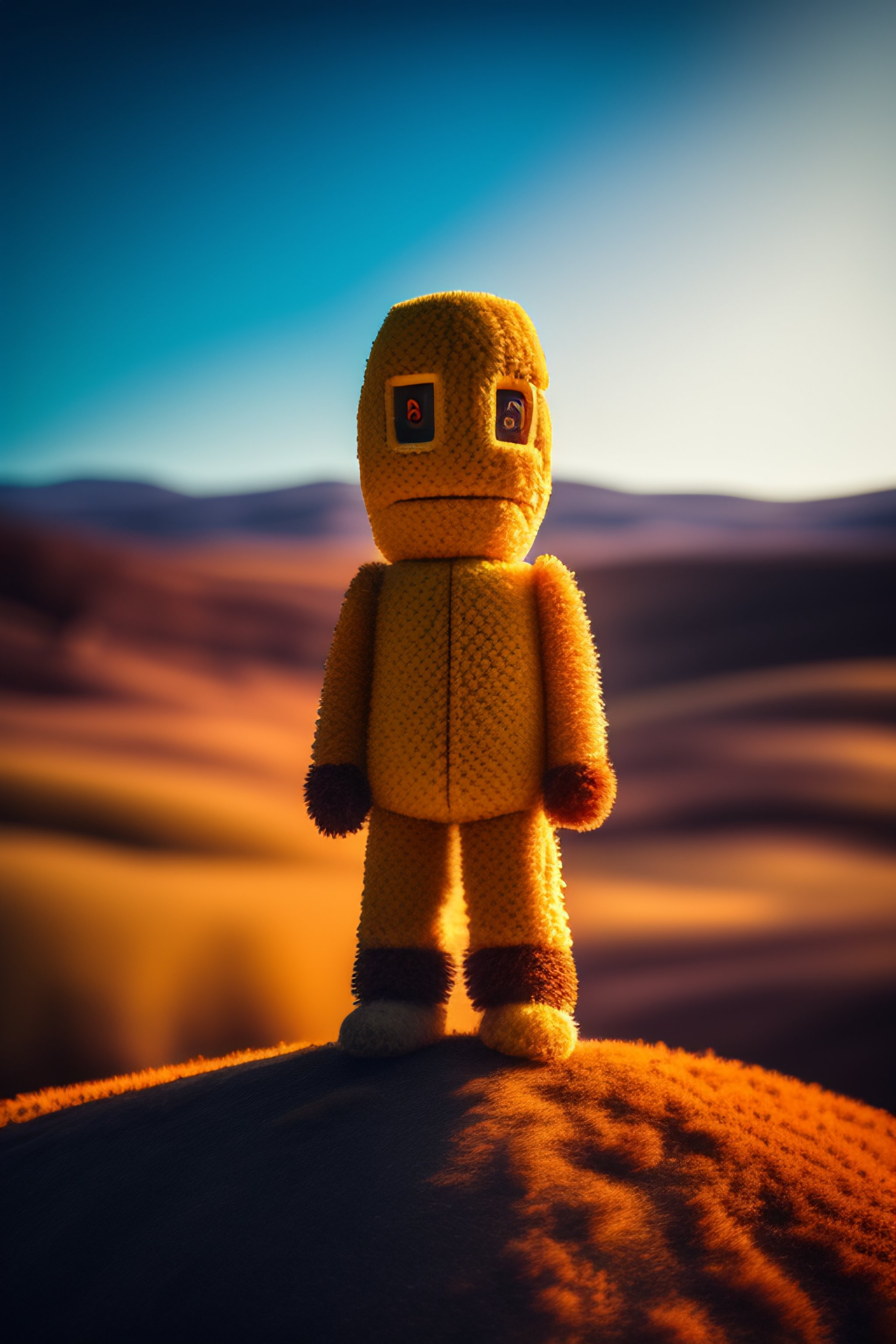 Lexica - A photographic and light image of a weird humanoid in a naïve ...