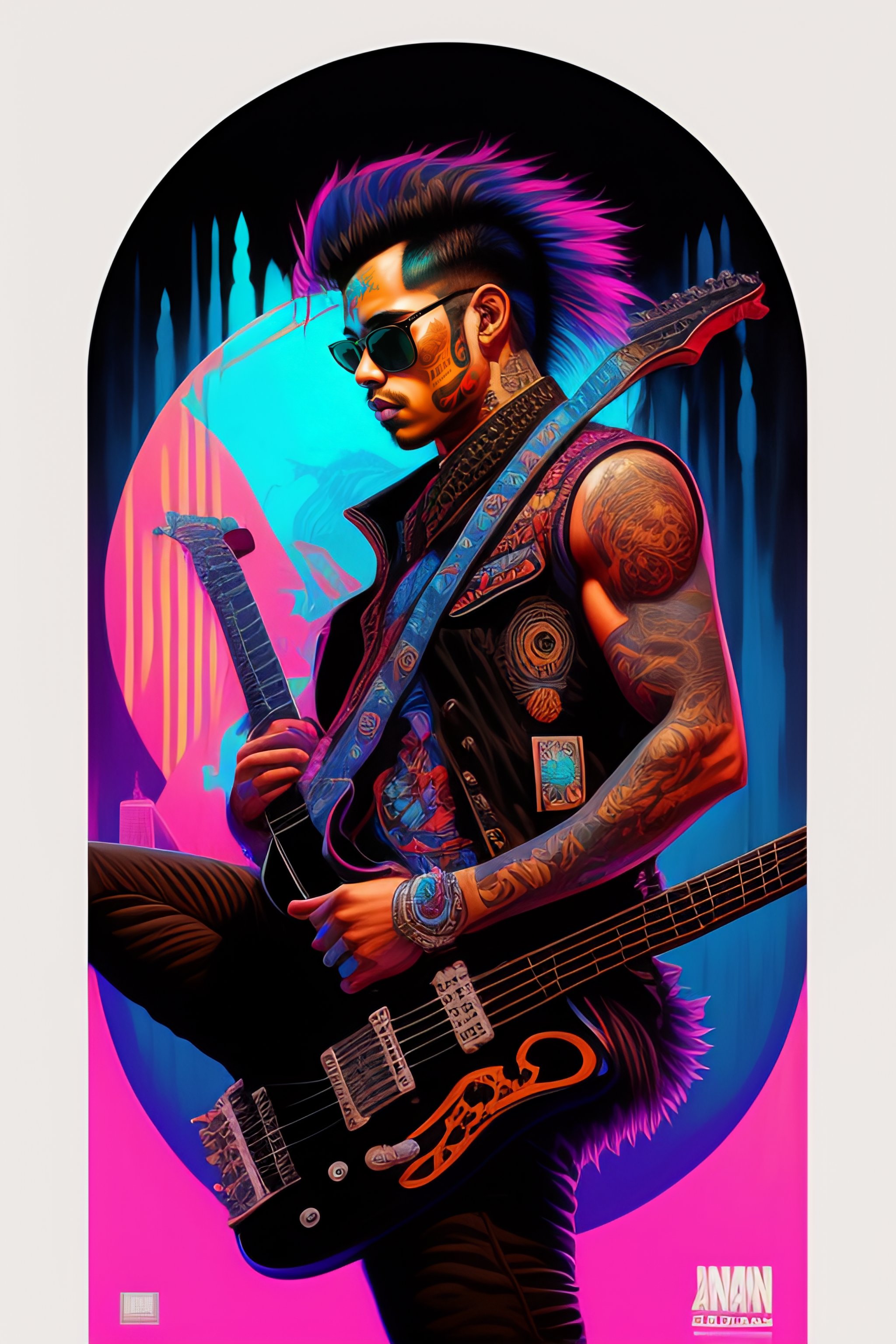 Lexica - Zombie punk rocker playing guitar, tristan eaton, victo ngai ...