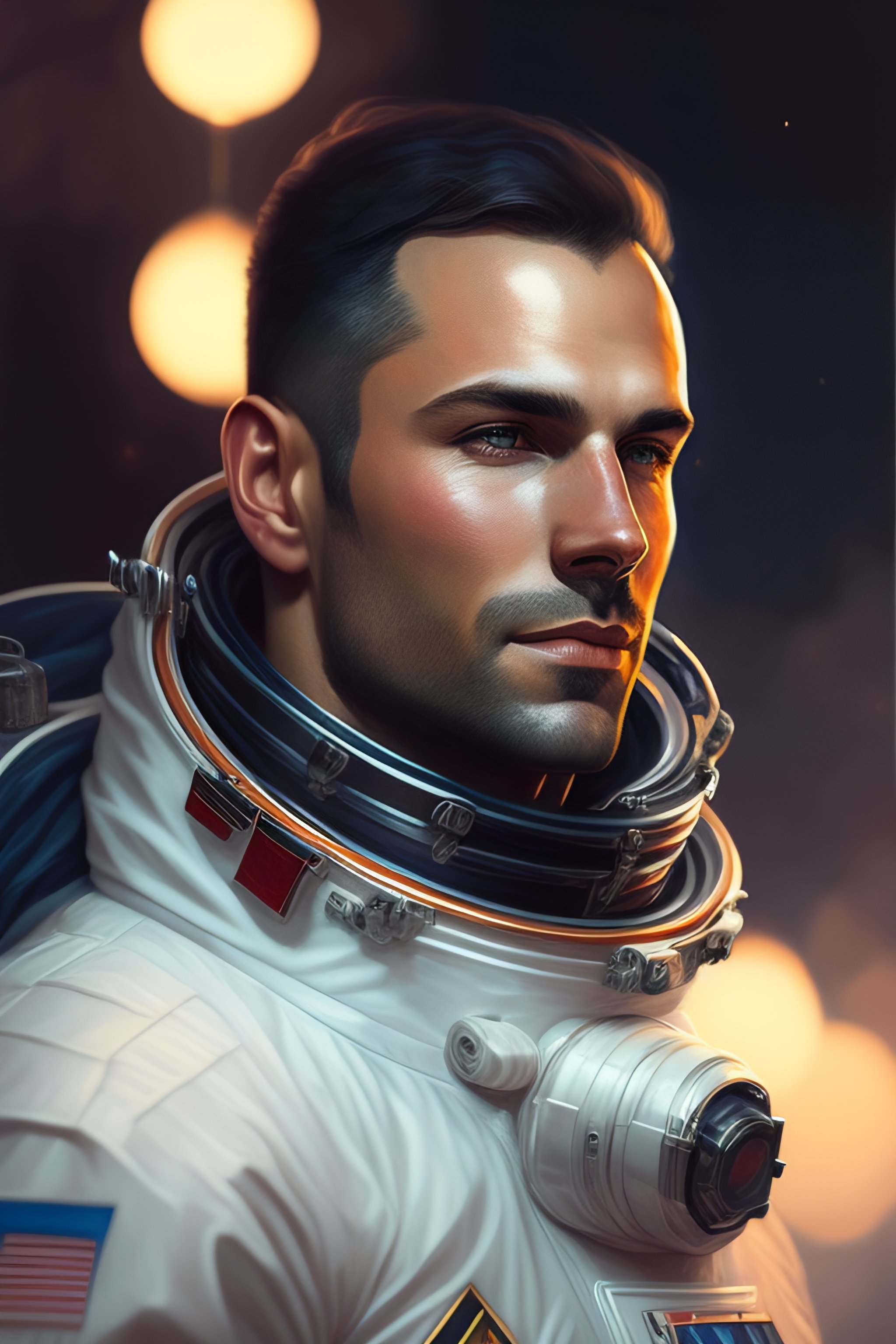 Lexica - Portrait of cosmonaut Gagarin by Greg Rutkowski, young, manly ...