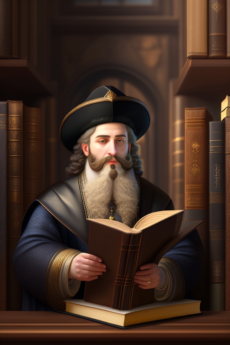 Lexica - Jewish 17th century rabbi, wearing bleck hat and black cloak ...