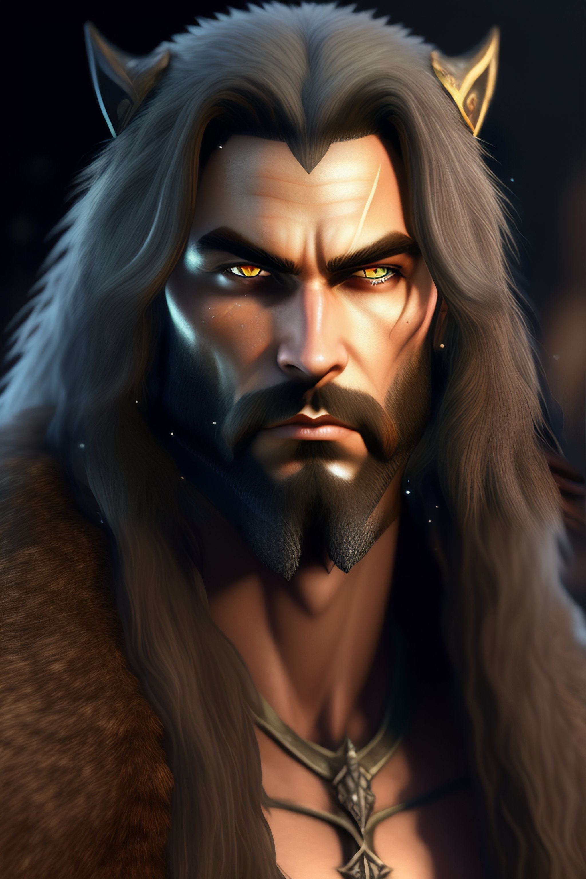 Lexica - Wolfman, realistic, detailed, mage style, lord of rings style
