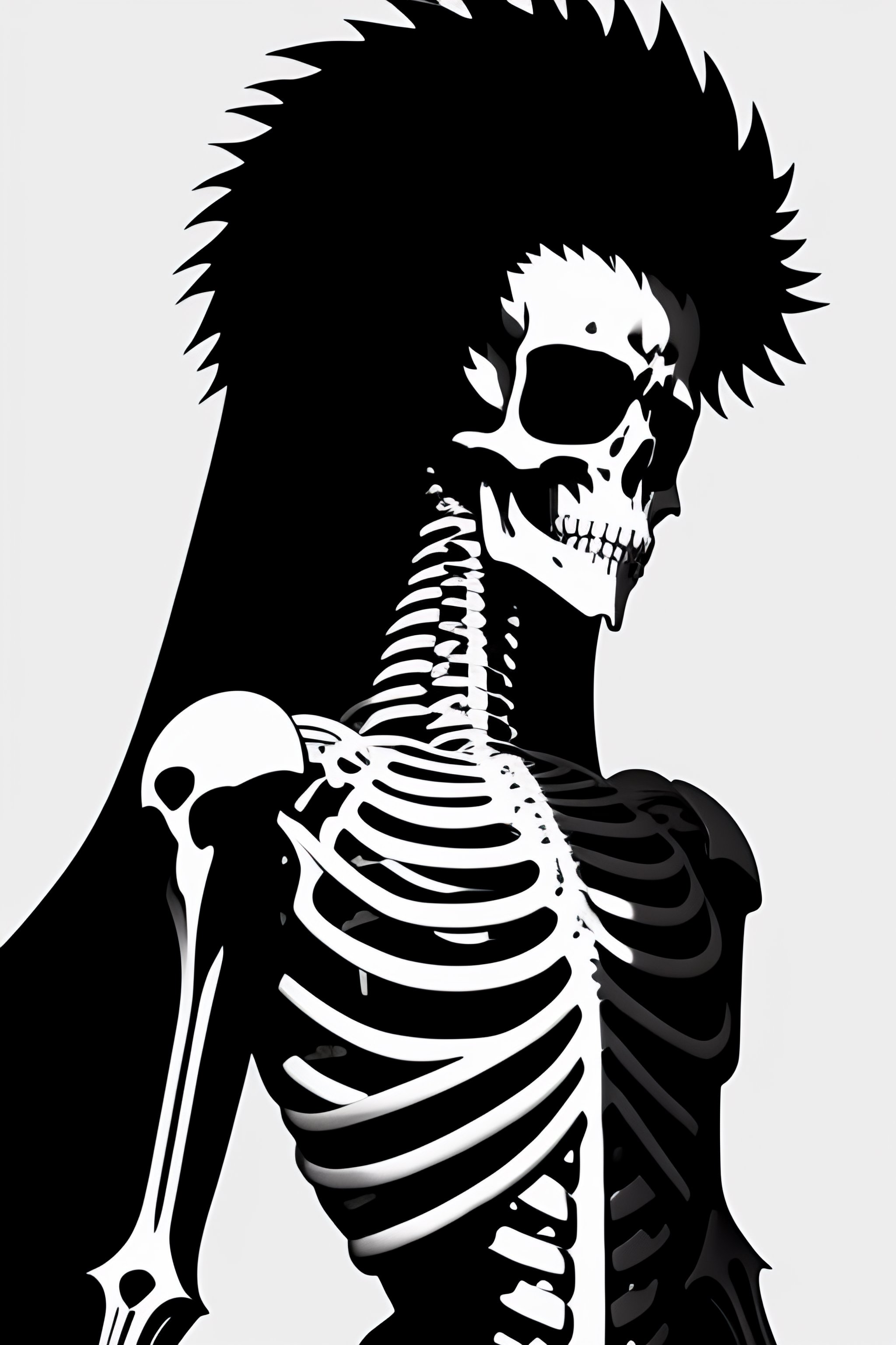 Lexica - Skeleton, black background, berserk manga, Kentaro Miura ...