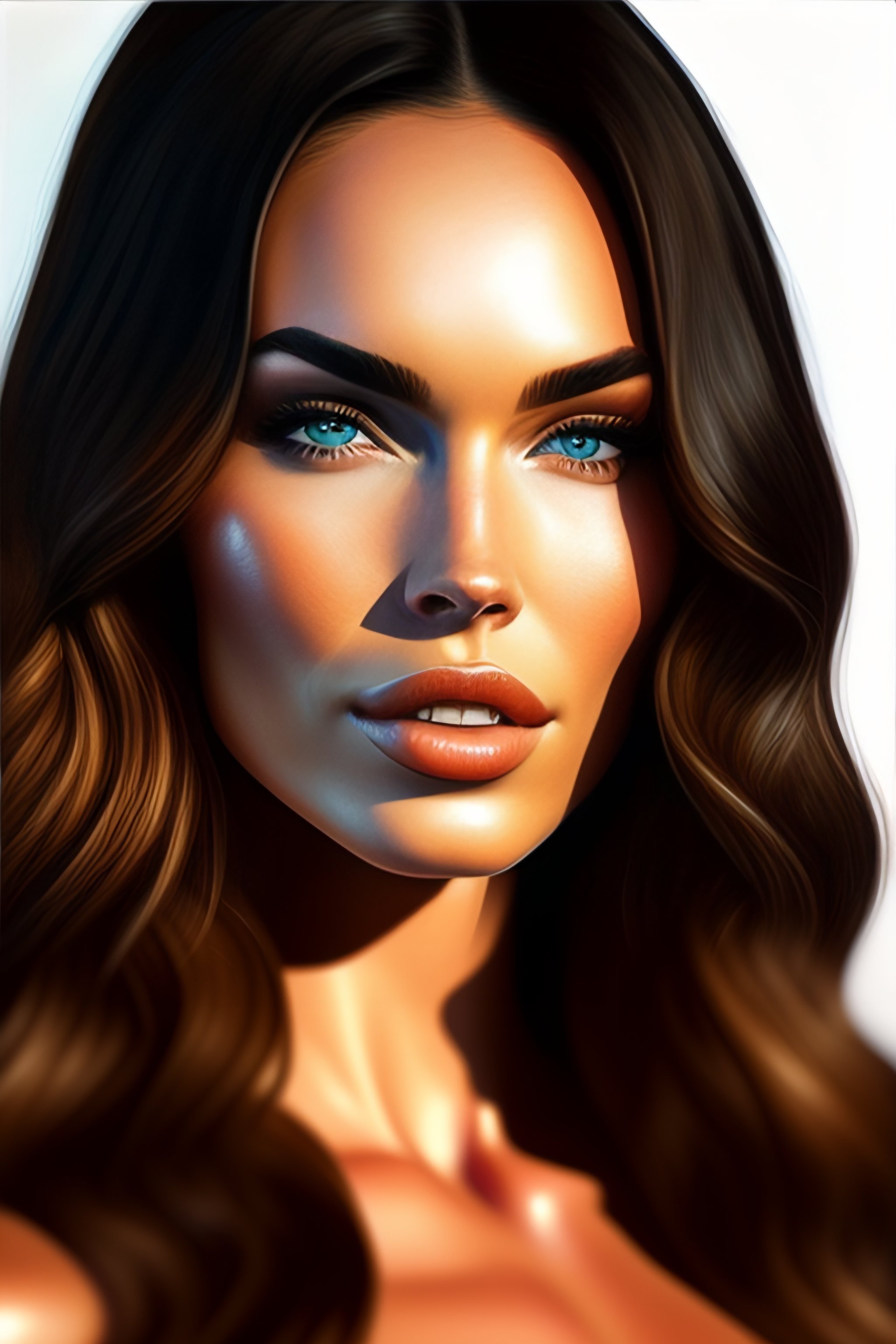 Lexica - Megan fox closeup of face. licking lips. hyperrealistic ...