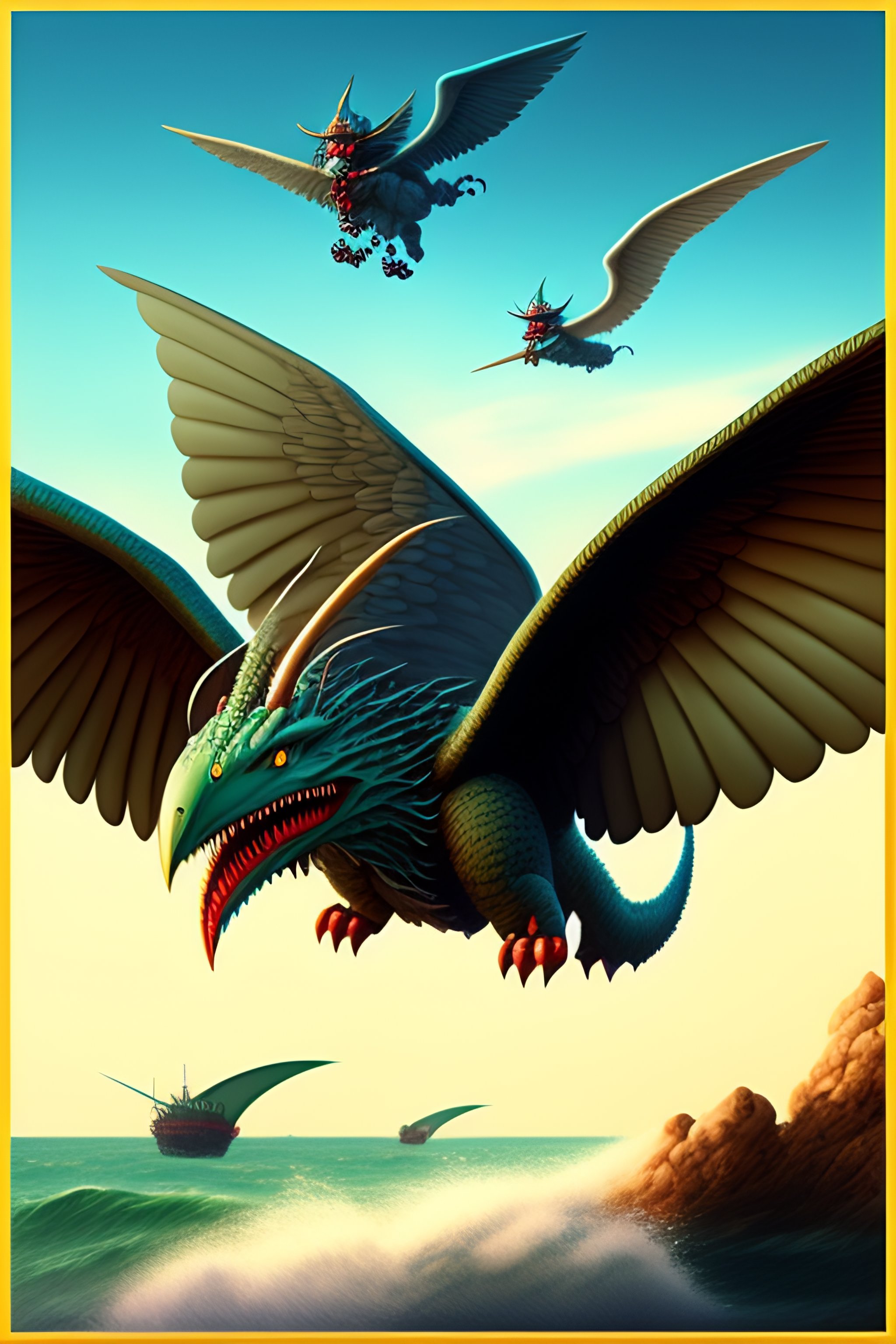 Lexica - Flying sea monsters are defended by military