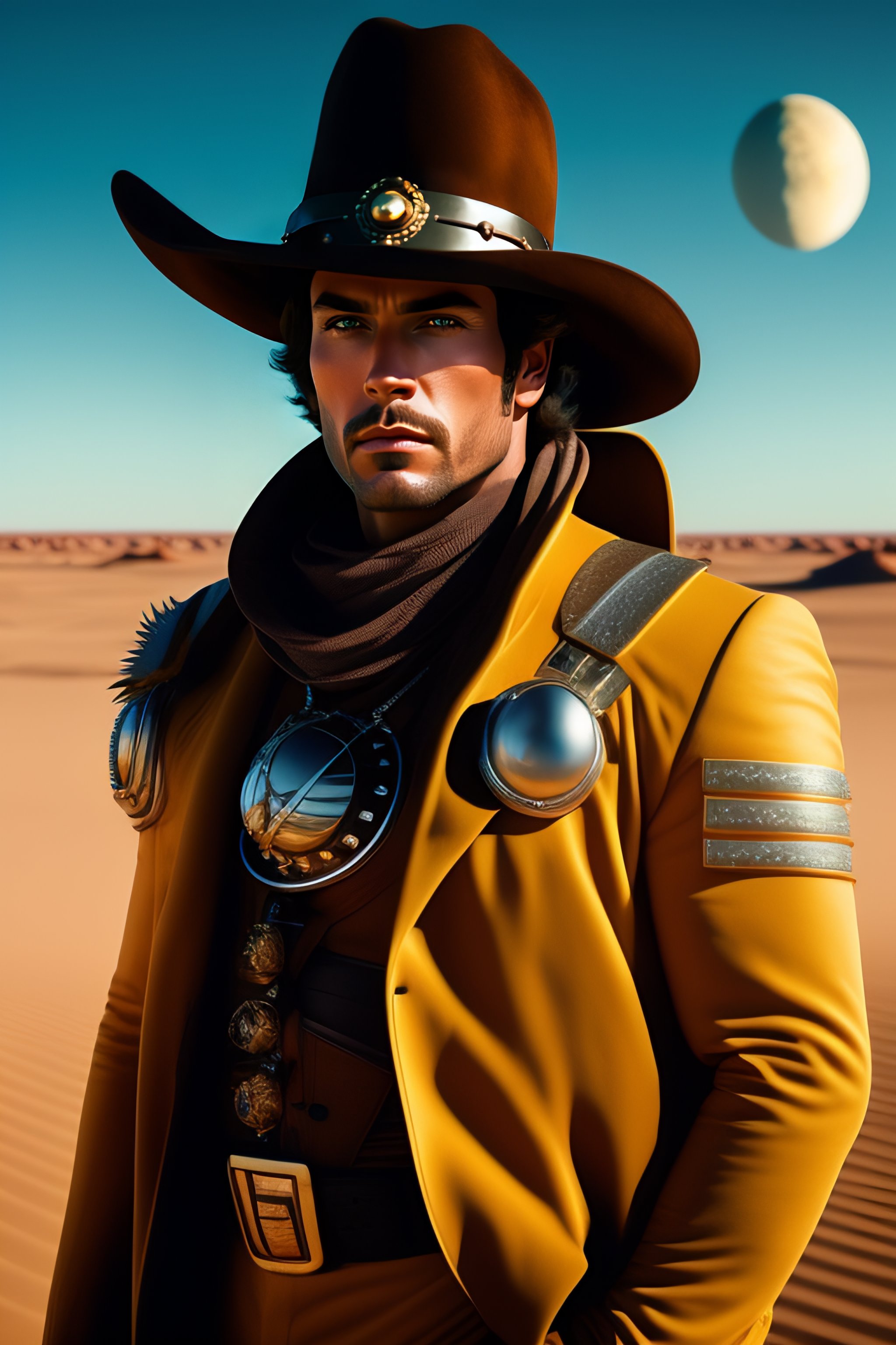 Lexica - Android sci-fi dressed as a space cowboy from a sci-fi movie