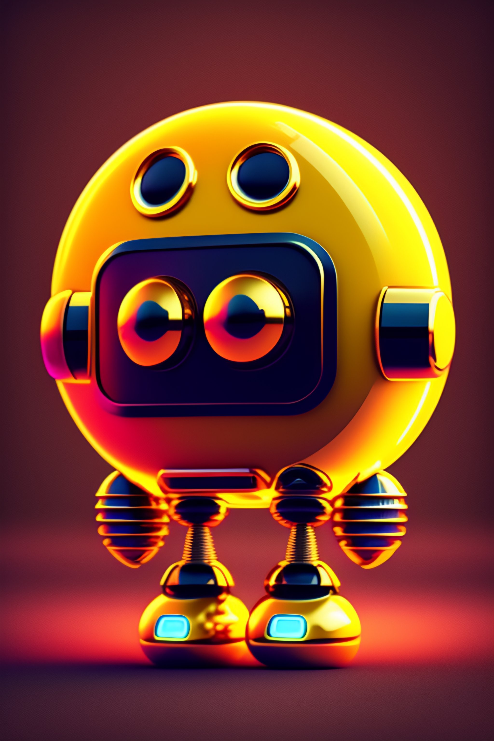 Lexica - An mascot robot, smiling, modern robot, round robot, cartoon ...